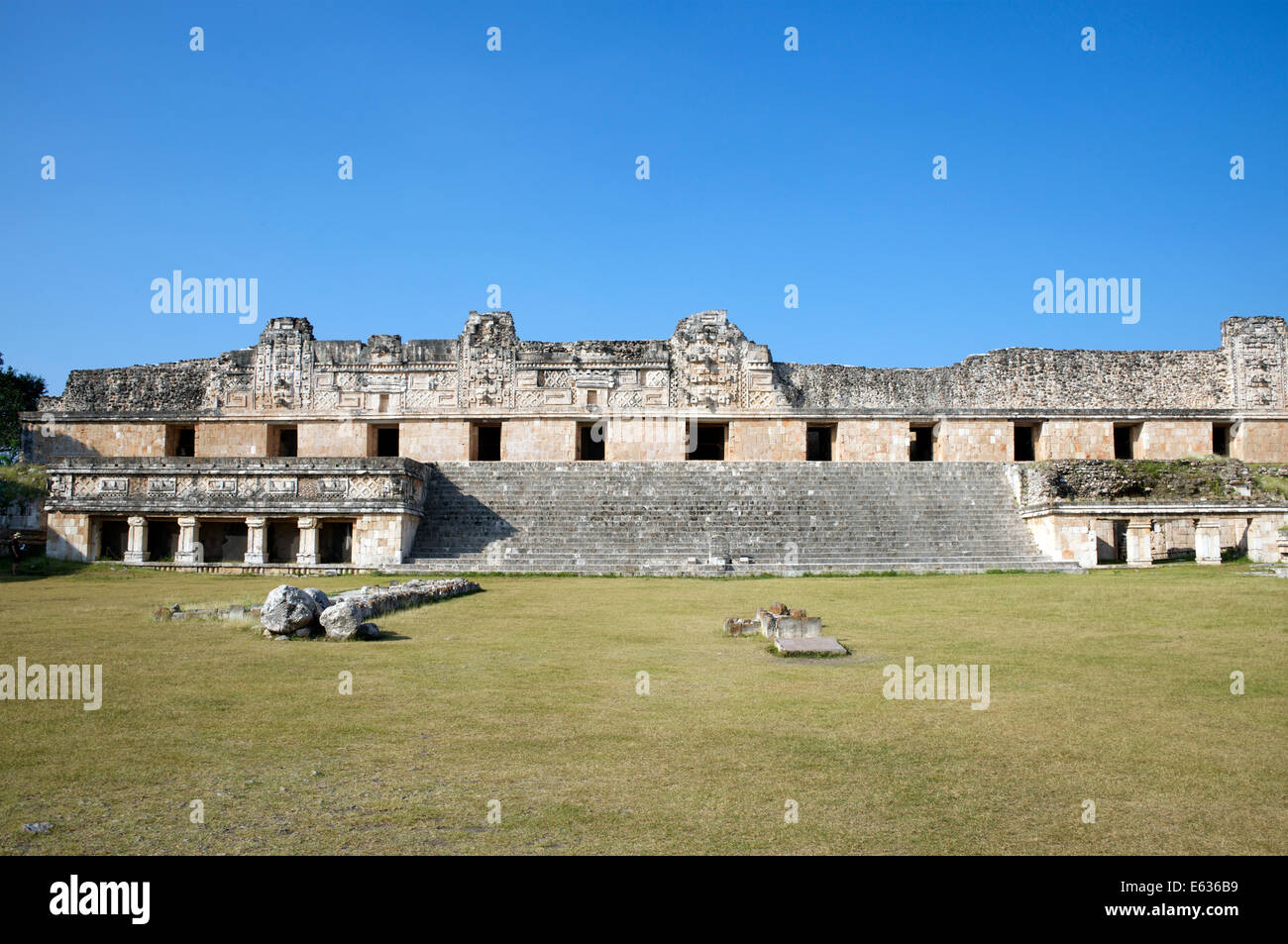 North building Nunnery Quadrangle Uxmal Yucatan Mexico Stock Photo - Alamy