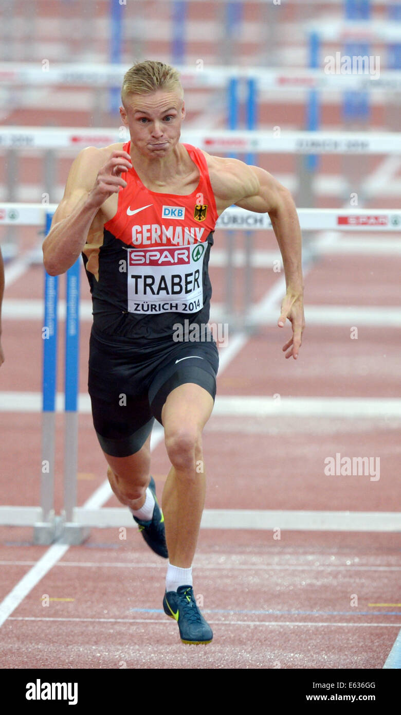 Zurich, Switzerland. 13th Aug, 2014. Gregor Traber of Germany competes ...