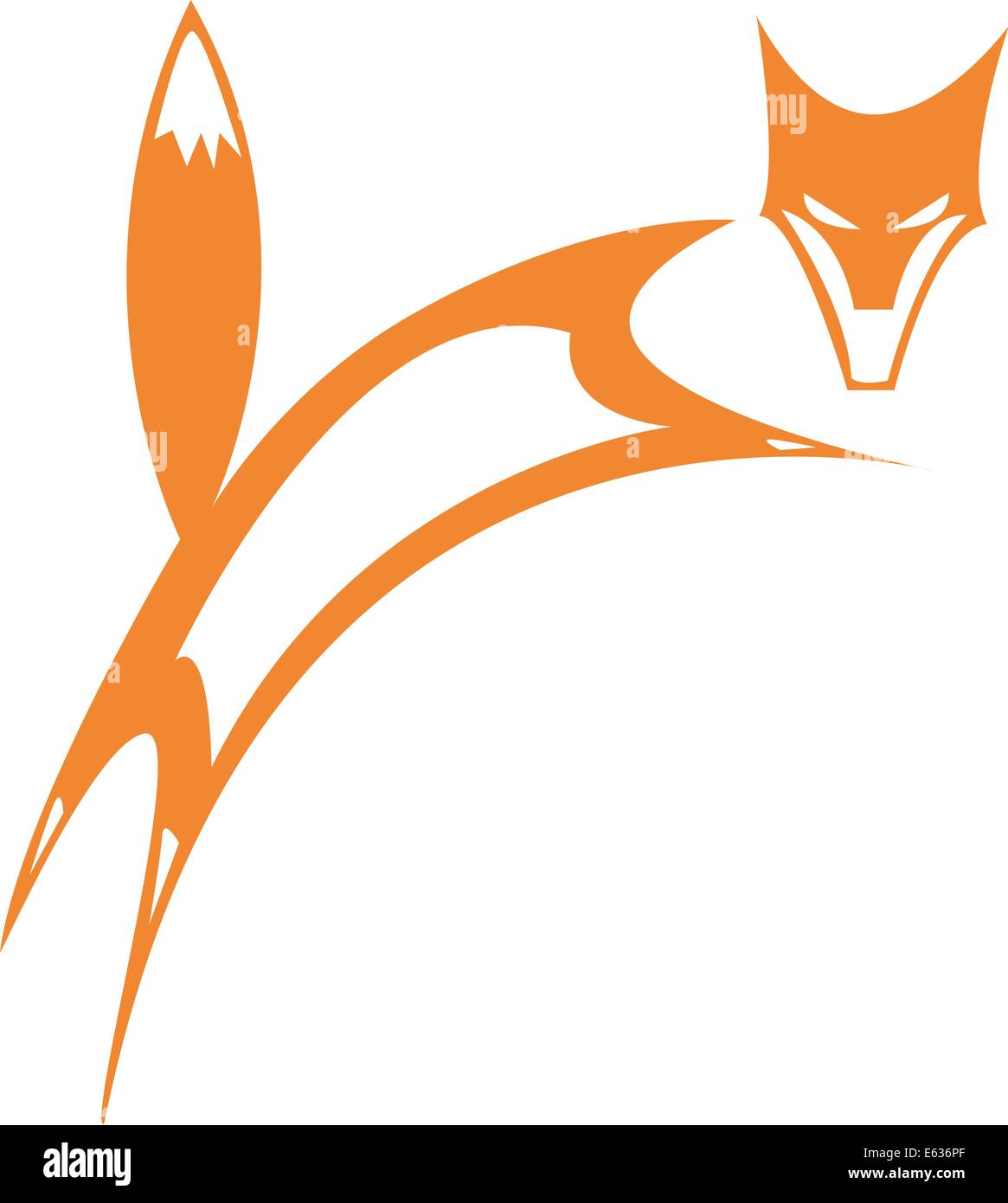 simplified fox leaping to the right and looking out Stock Vector Image ...