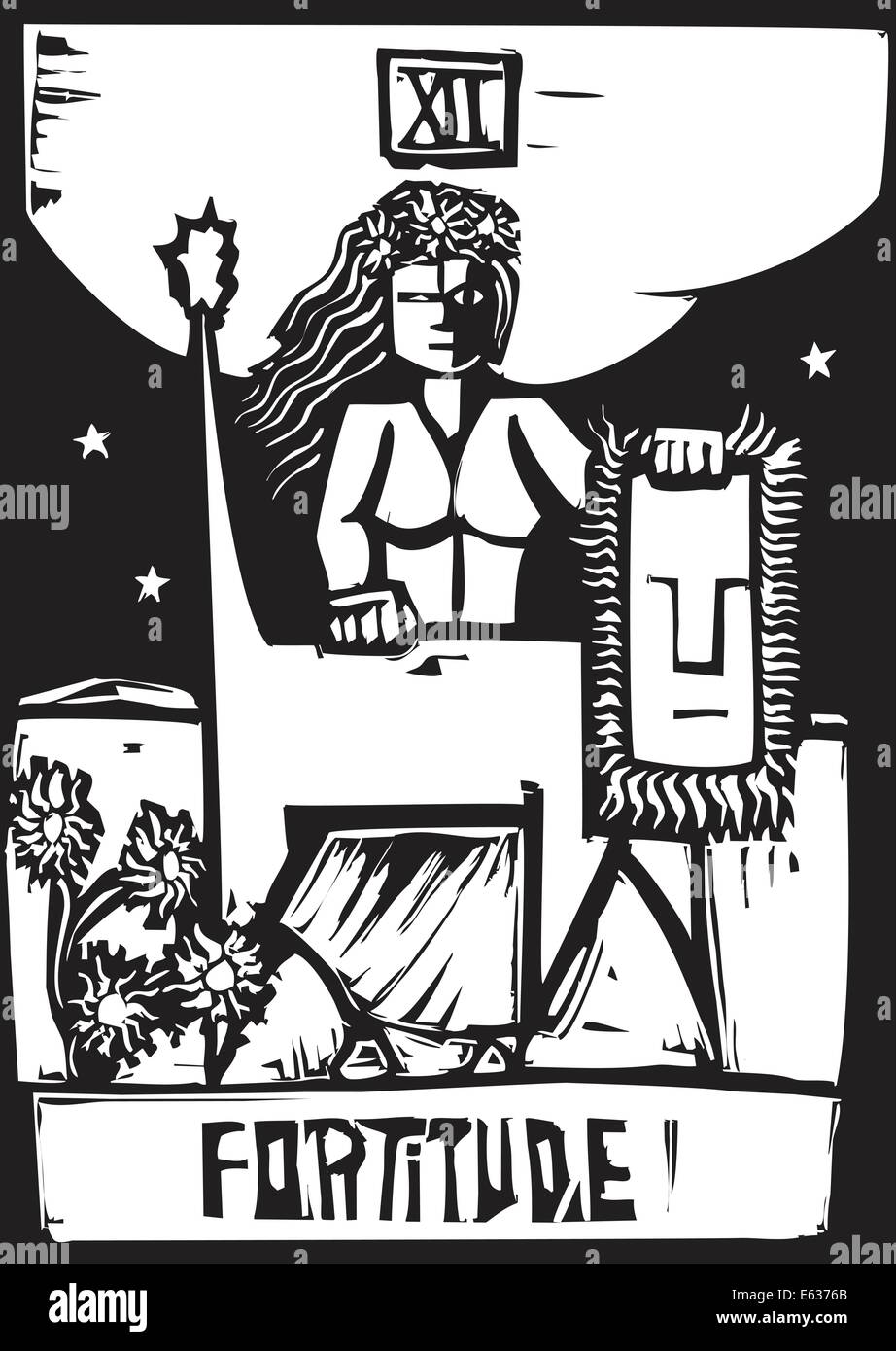 Strength tarot card Stock Vector Images - Alamy