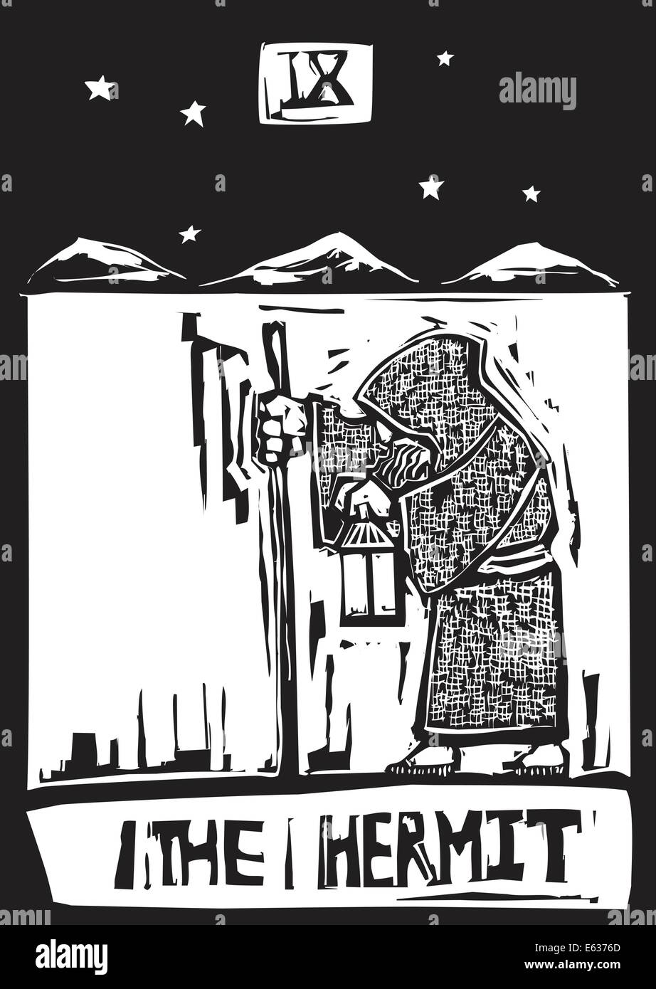 The hermit tarot Stock Vector Images - Alamy
