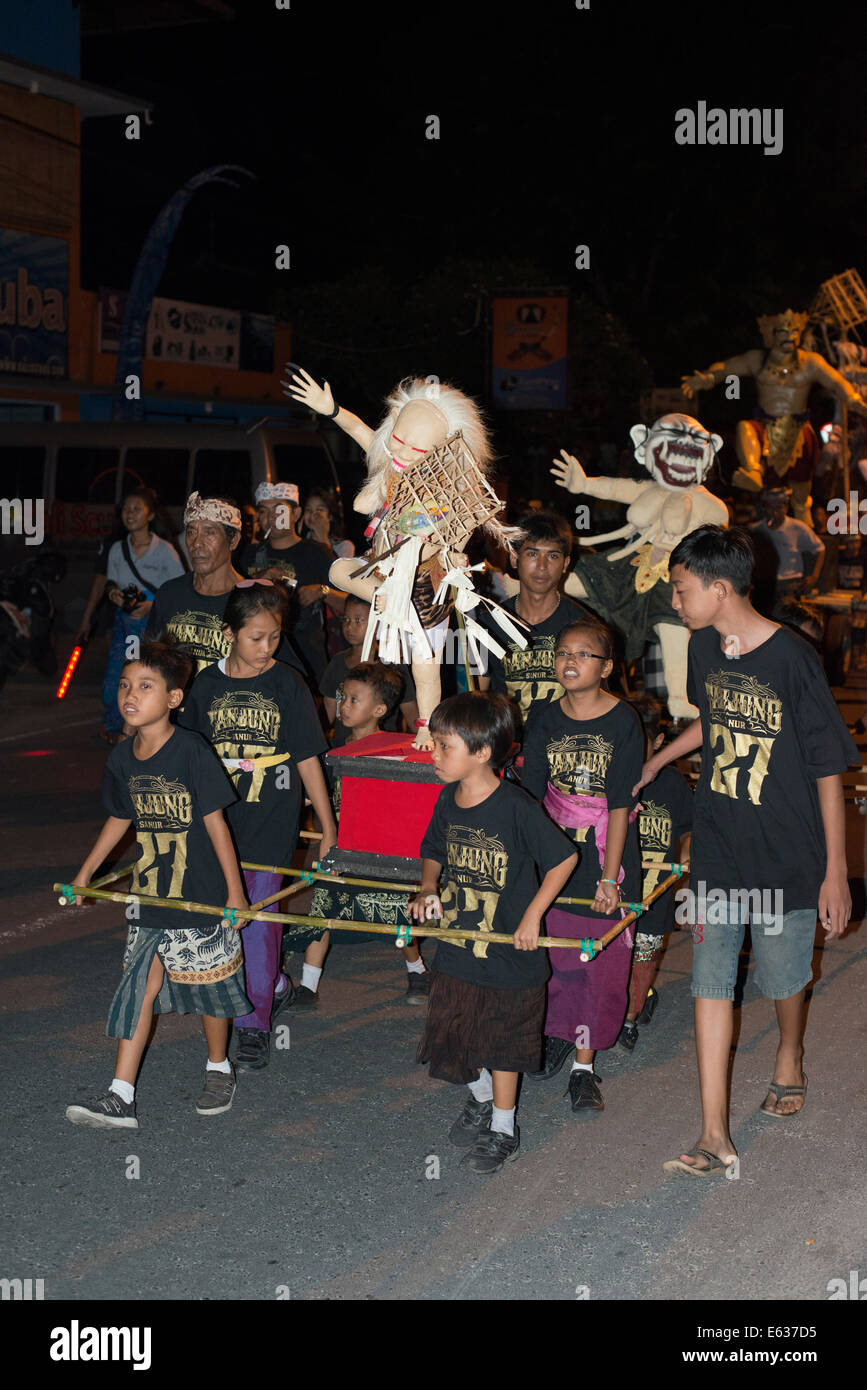 Nyepi, Silence Day parade for Balinese New Year Stock Photo - Alamy