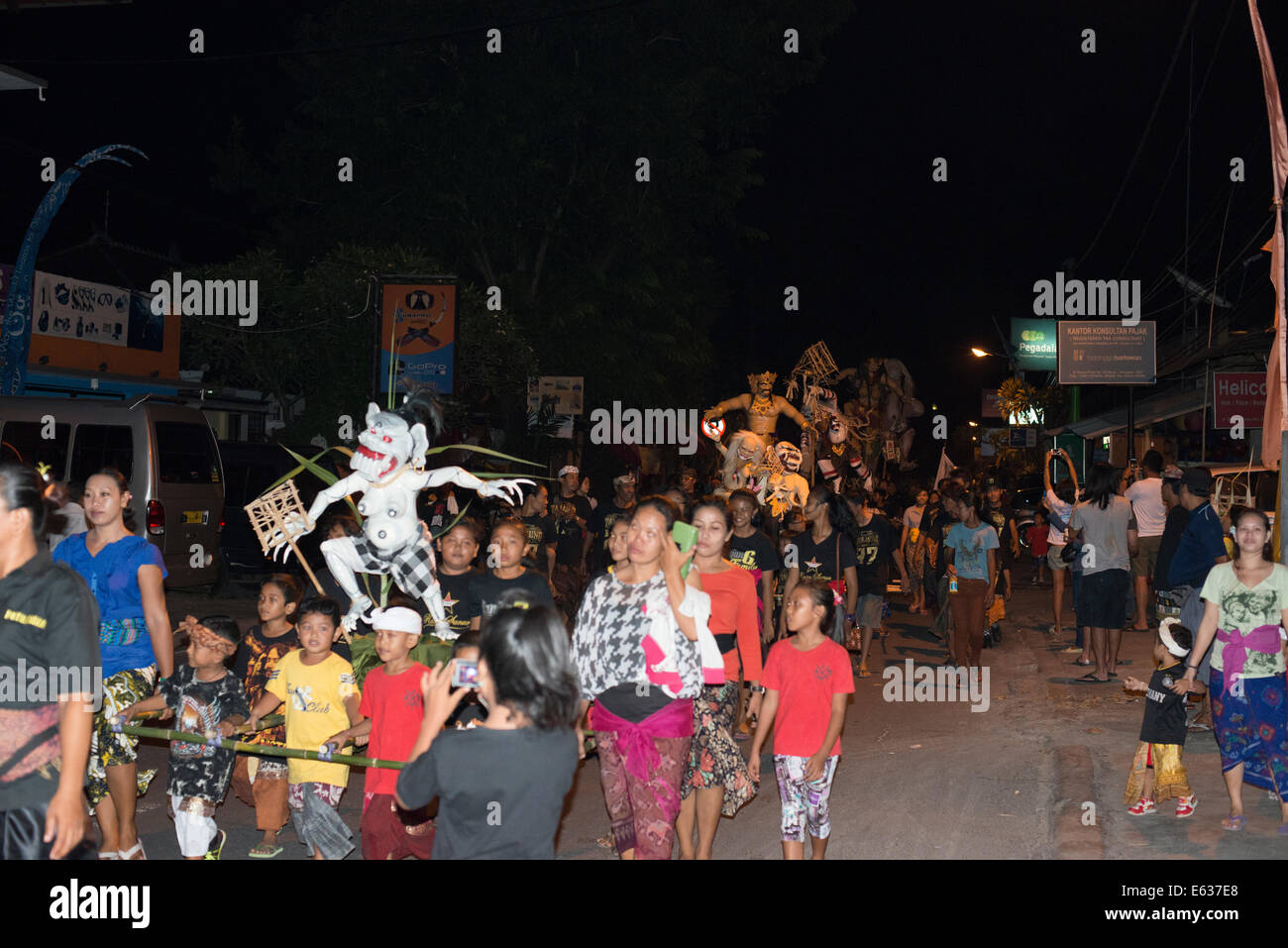 Nyepi, Silence Day parade for Balinese New Year Stock Photo - Alamy