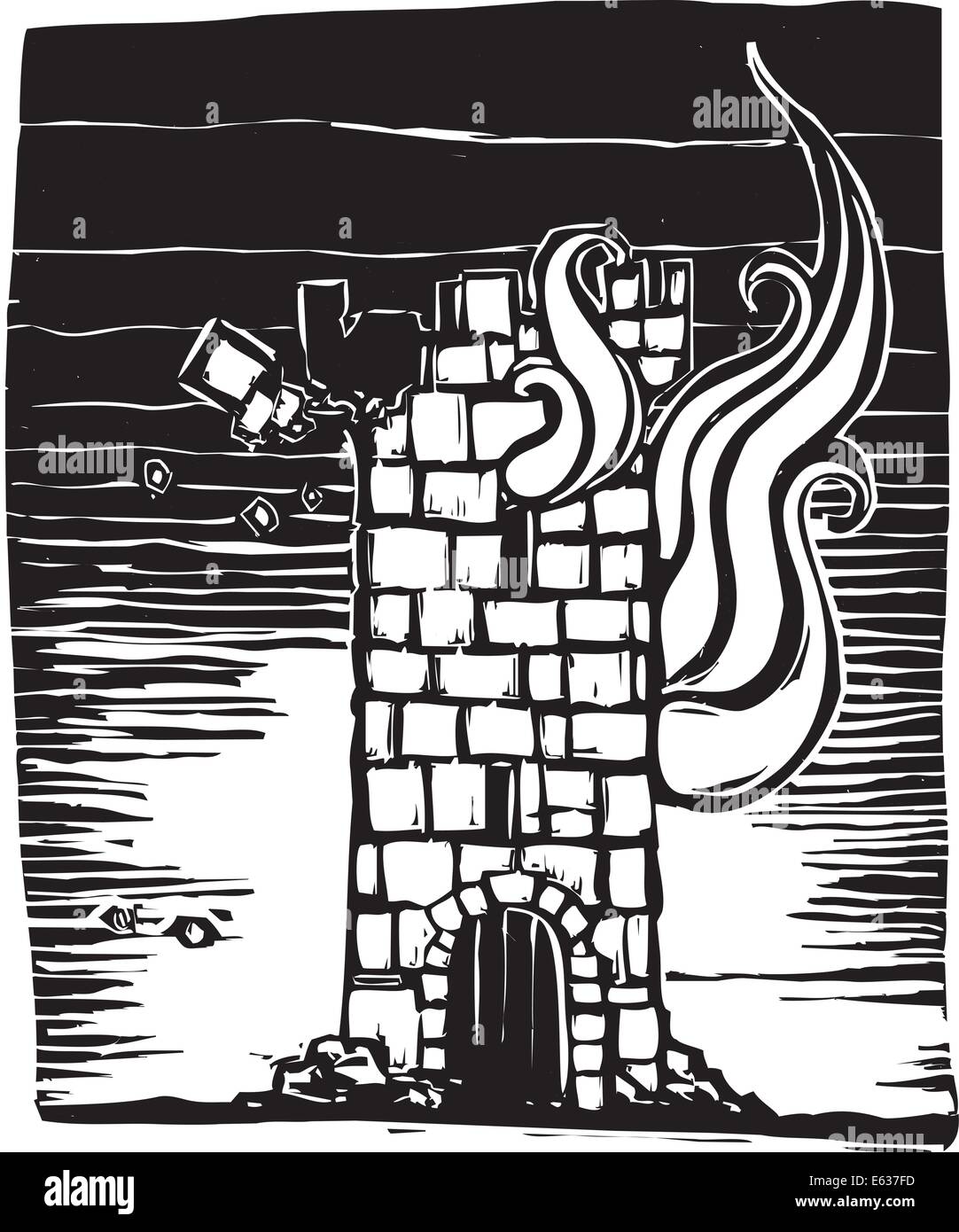 The keep of a medieval castle Stock Vector Images - Alamy