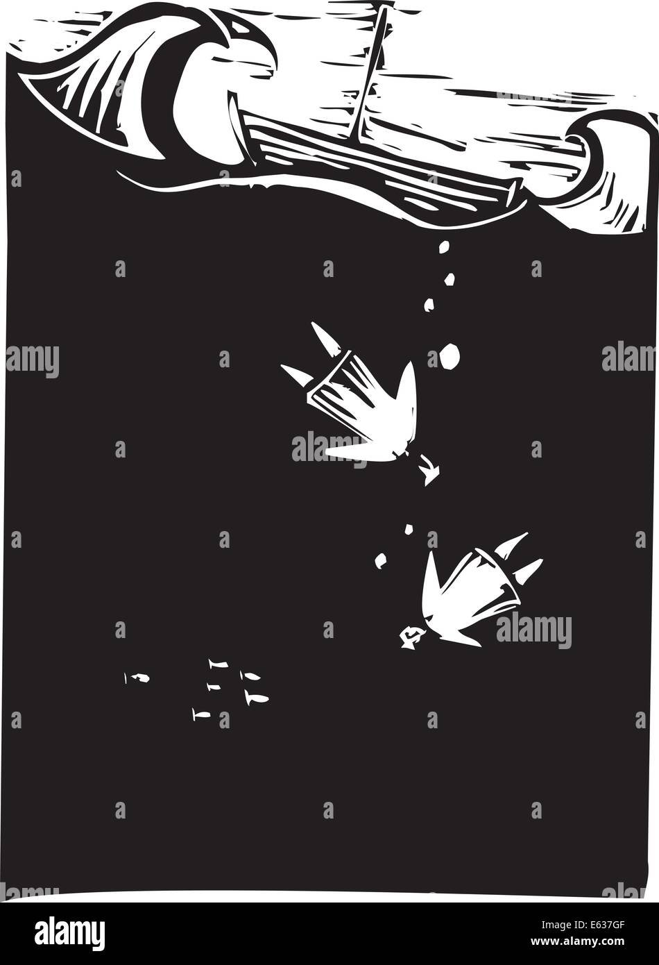 two people sink into the ocean and drown Stock Vector Image & Art - Alamy