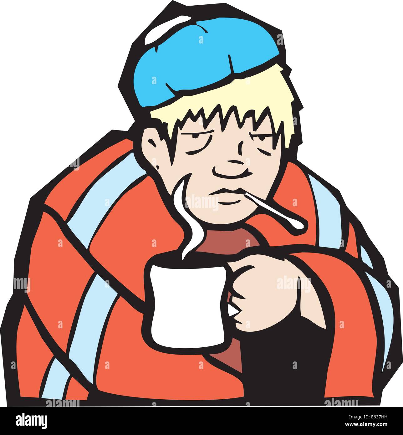 Sick tea drinking Stock Vector Images - Alamy