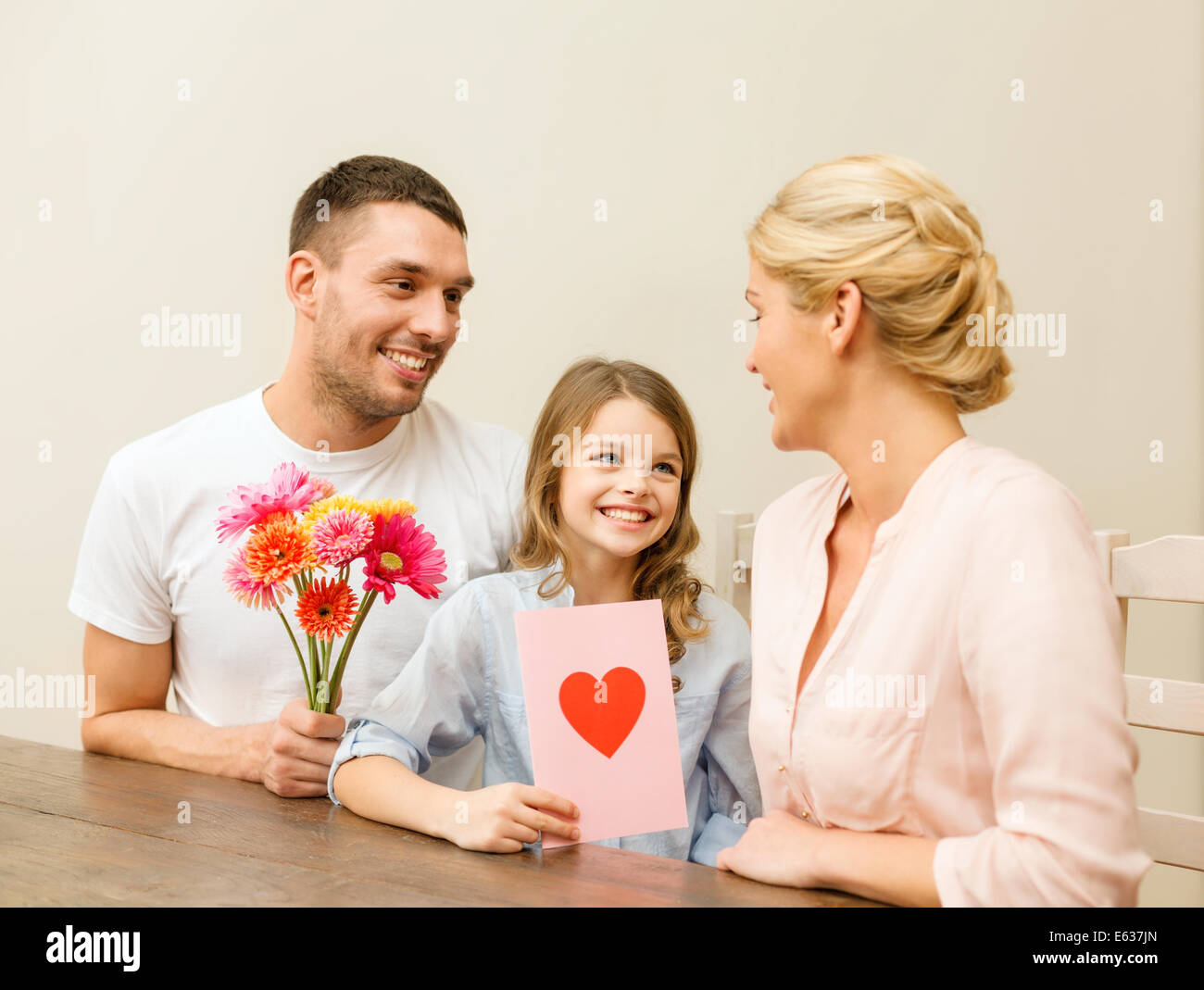 happy family celebrating mothers day Stock Photo - Alamy