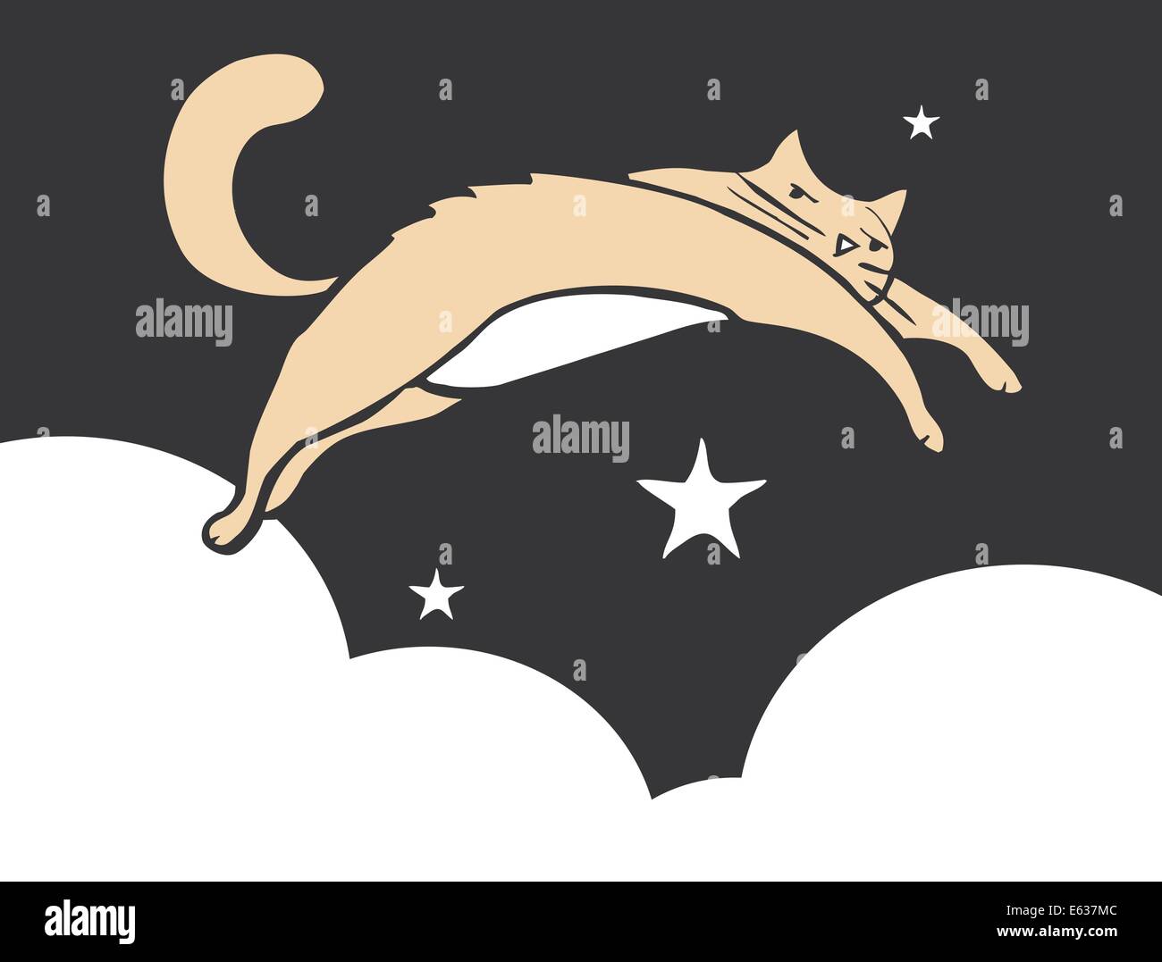 Night cat Stock Vector Images - Alamy