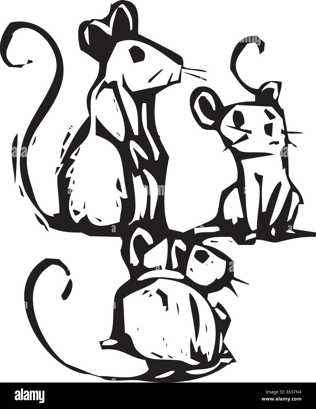 Mouse Sitting Drawing