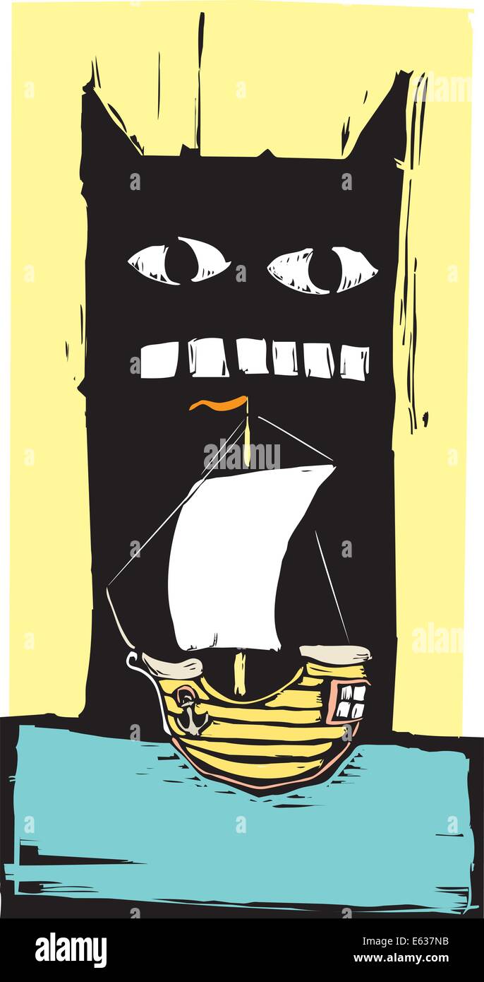 Sea monster ship hi-res stock photography and images - Alamy