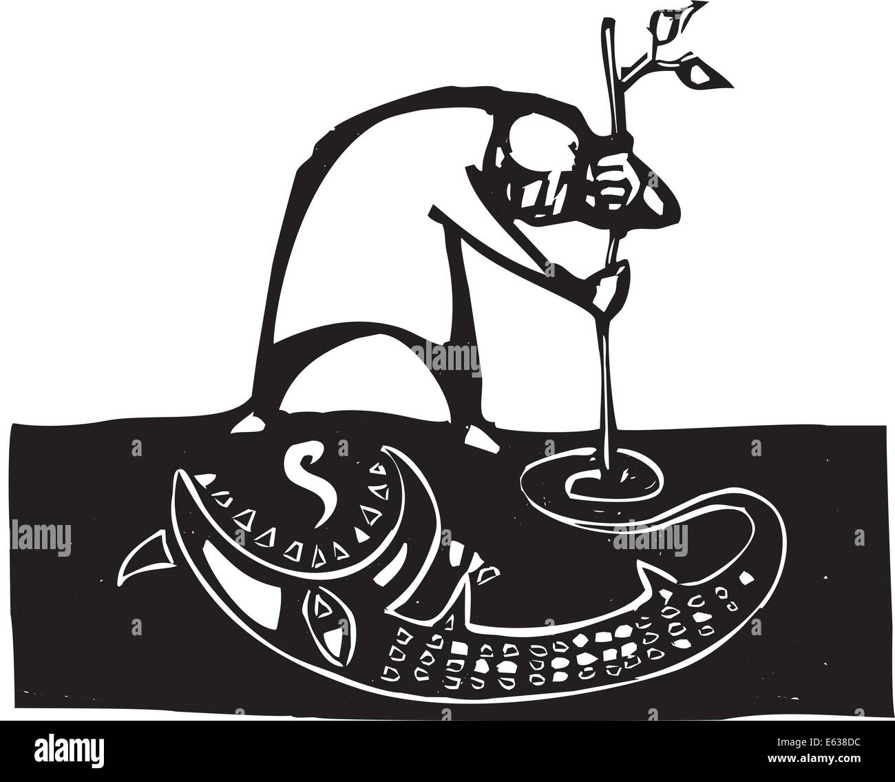 Man draws image of a monster in the dirt Stock Vector Image & Art - Alamy