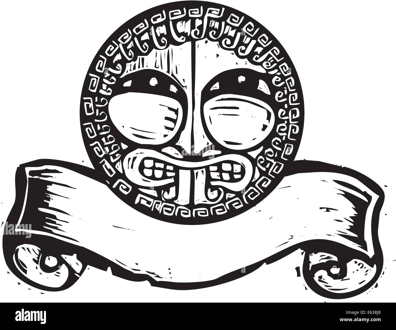 Grecian Shield in woodcut style scroll Banner Stock Vector Image & Art ...