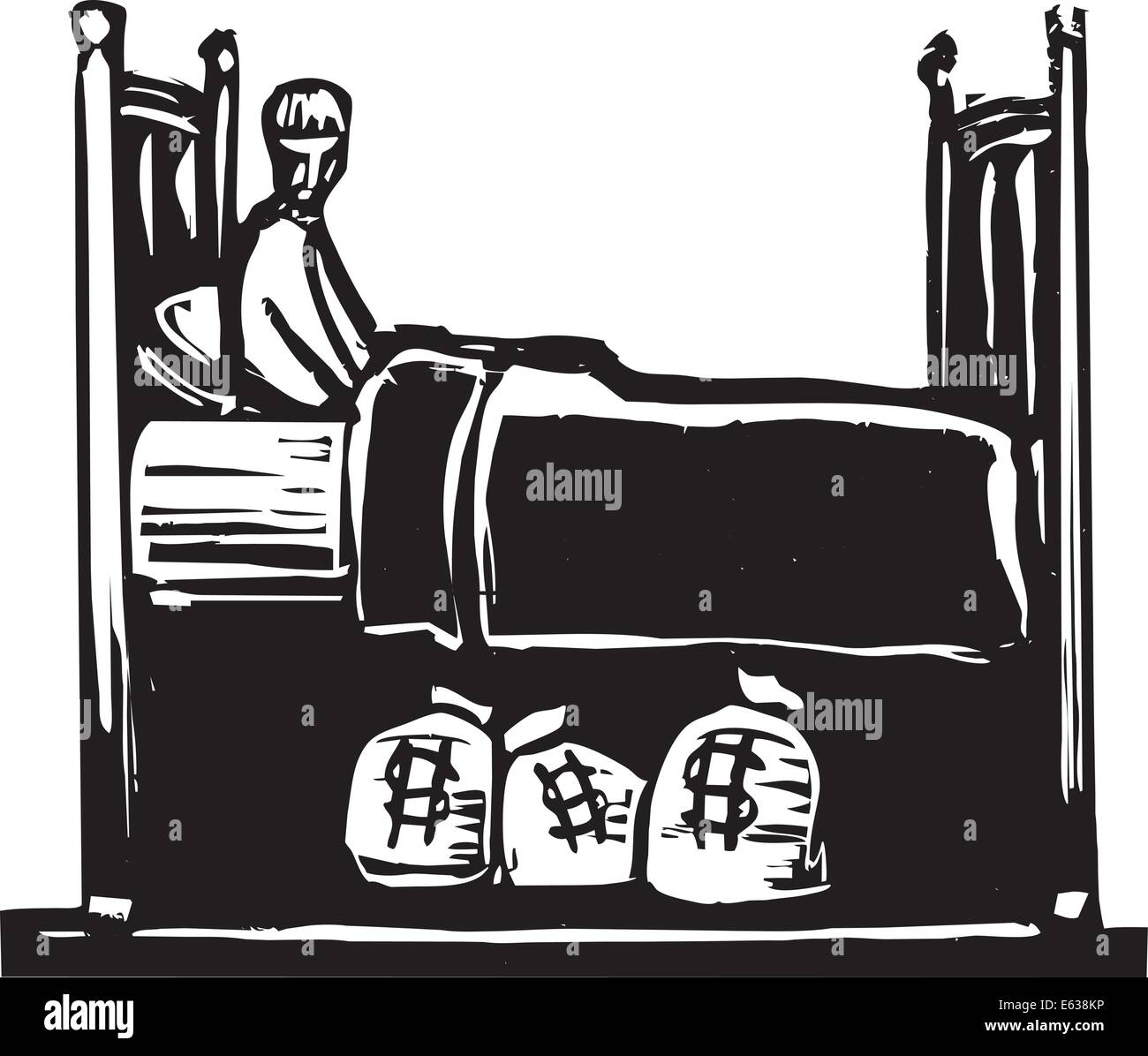 Money and bed Stock Vector Images - Alamy