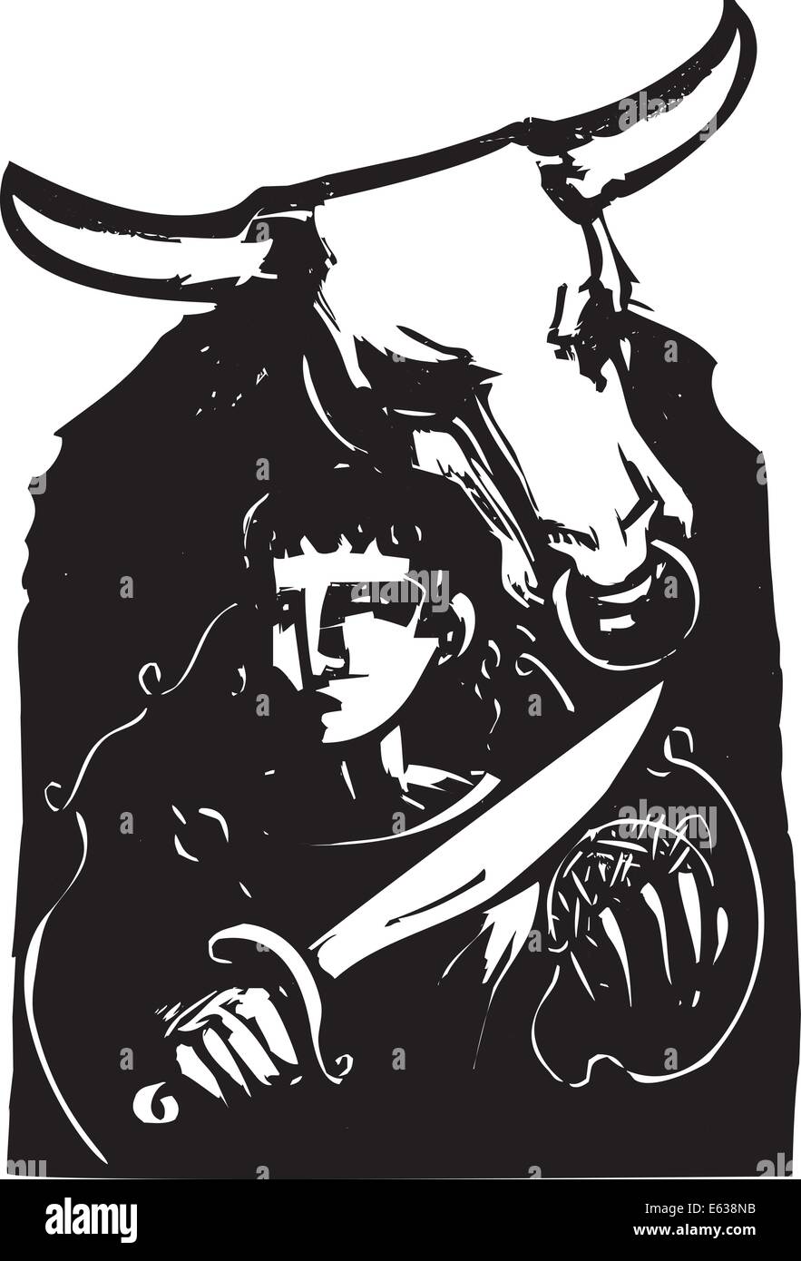 Theseus and the minotaur greek myth Stock Vector Images - Alamy