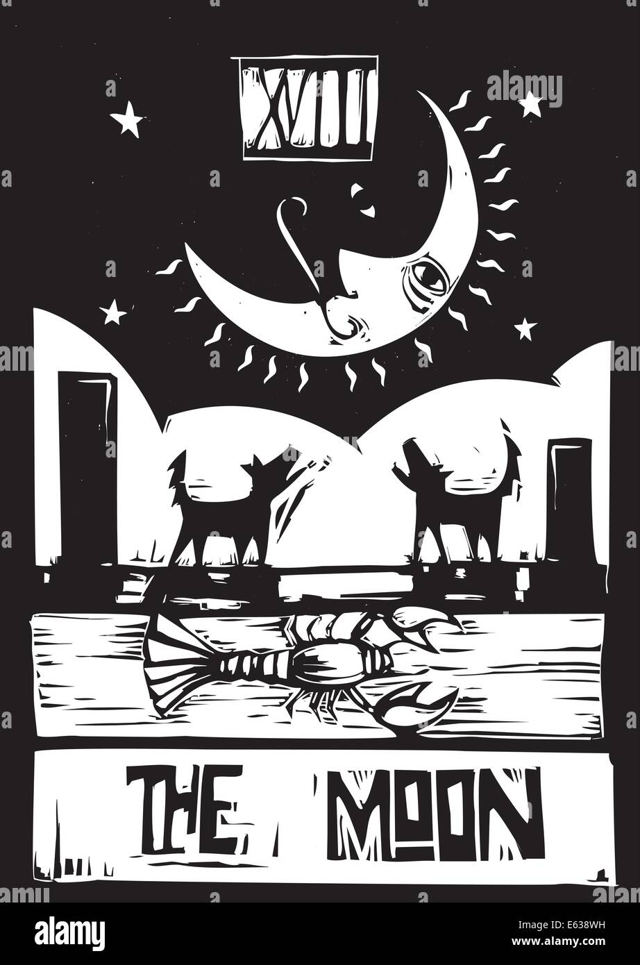Tarot card moon hi-res stock photography and images - Alamy