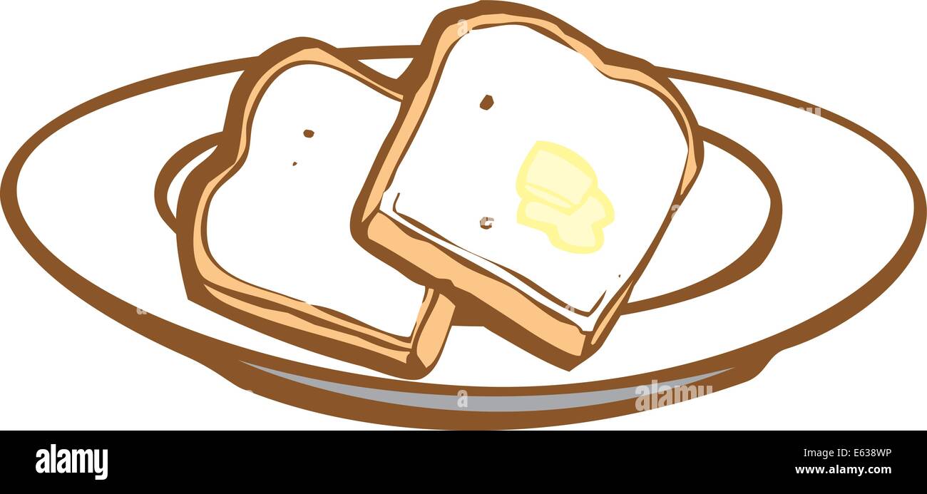 Simple image of some breakfast buttered toast Stock Vector Image & Art ...