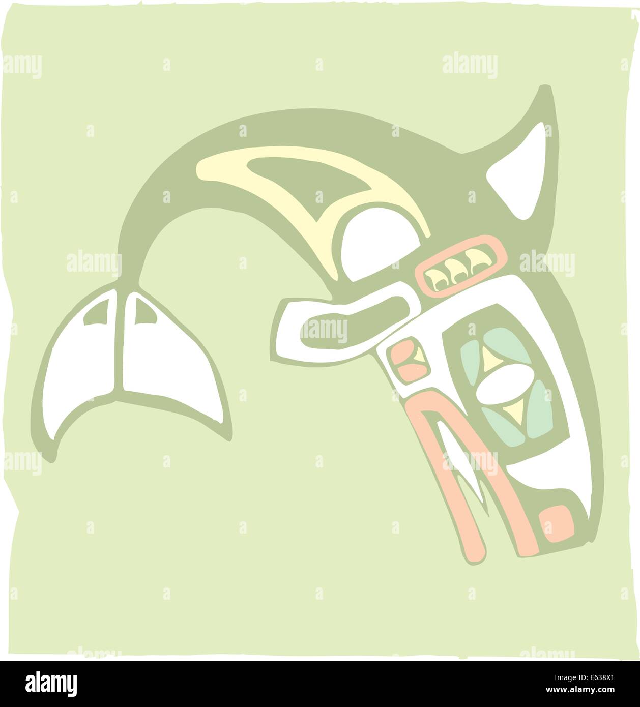 Tribal Killer Whale Drawing