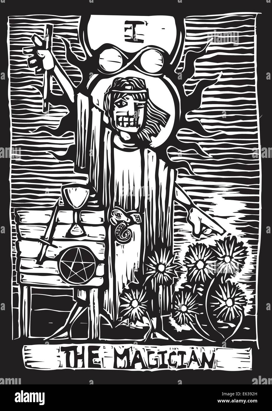 Tarot Cards The Magician Black And White