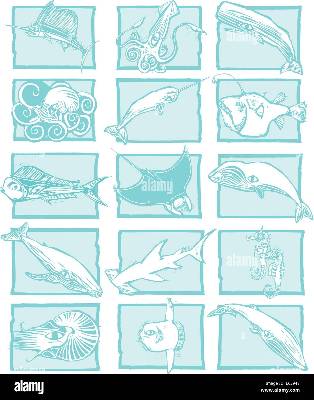 Sharks pacific ocean Stock Vector Images - Alamy