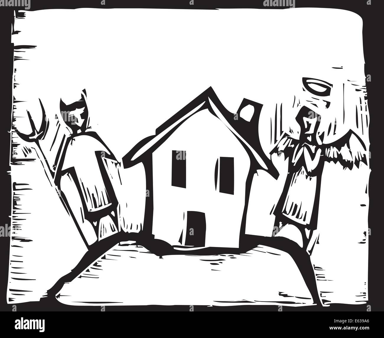 Devil house Stock Vector Images - Alamy