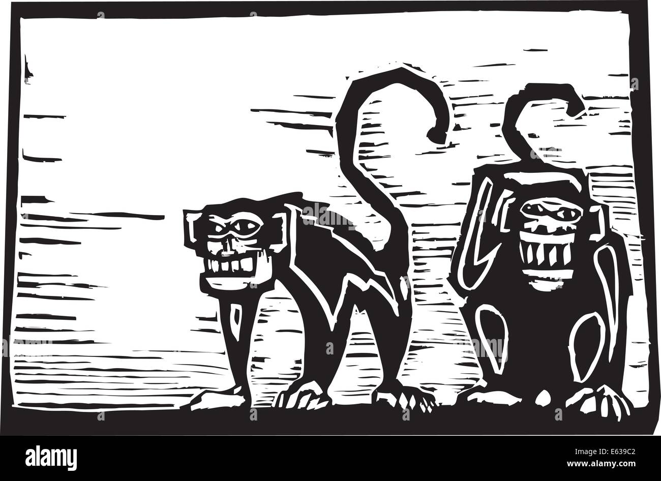 Woodcut border hi-res stock photography and images - Alamy