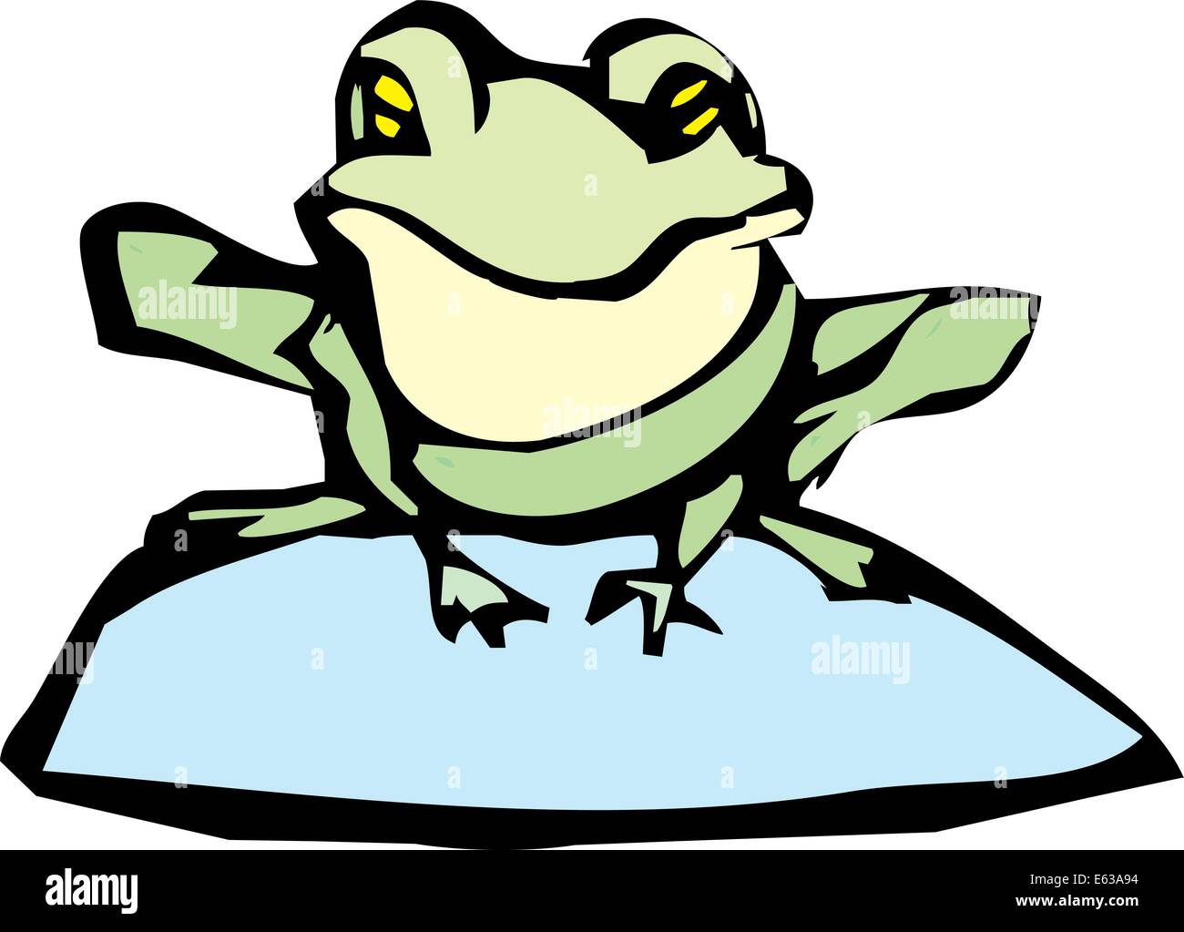 Frog sitting on rock Stock Vector Images - Alamy