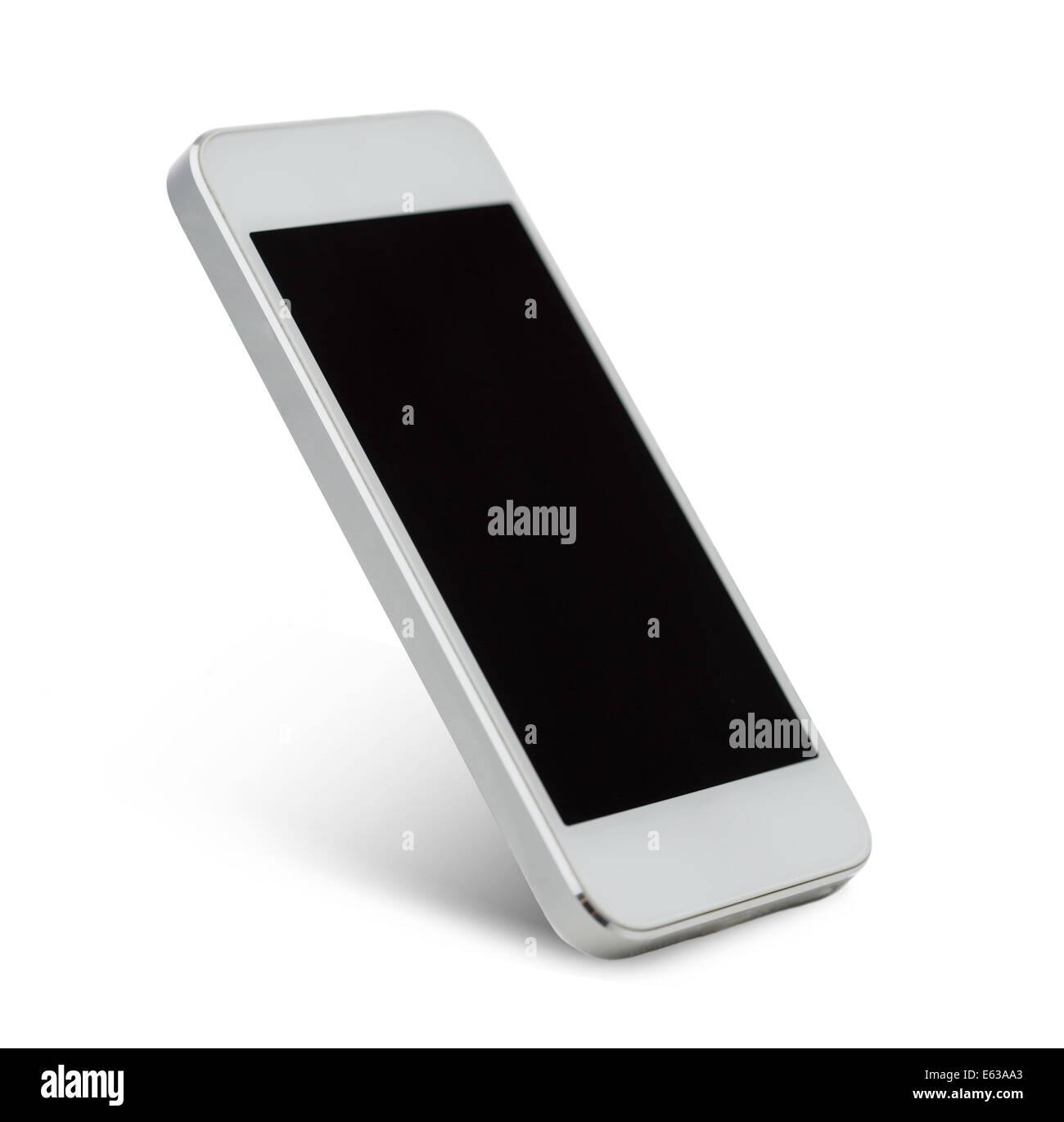 white smarthphone with blank black screen Stock Photo - Alamy