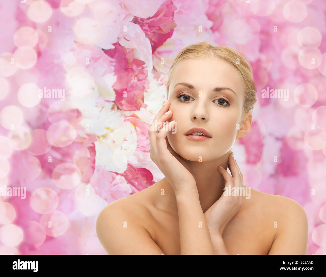 woman touching her face skin Stock Photo - Alamy