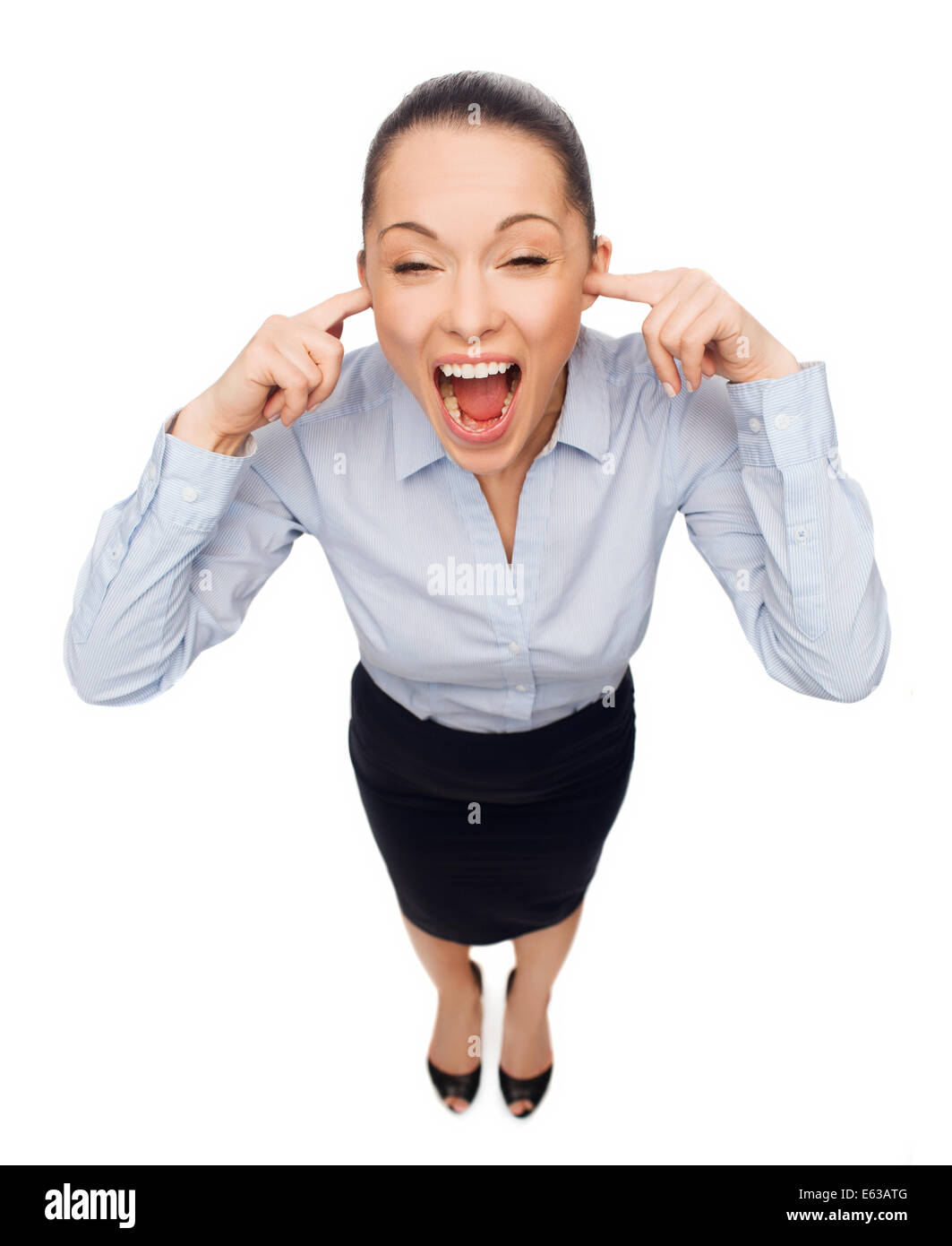 Angry young woman screaming Cut Out Stock Images & Pictures - Alamy