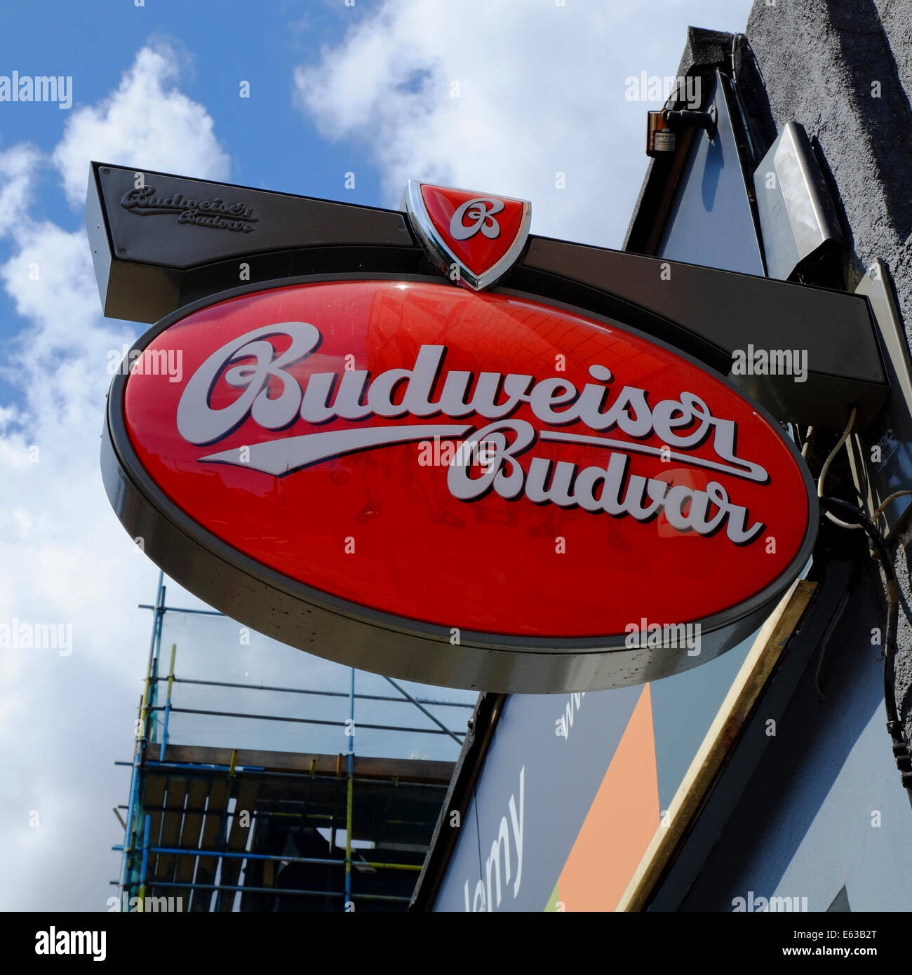 Budweiser sign in London Stock Photo - Alamy