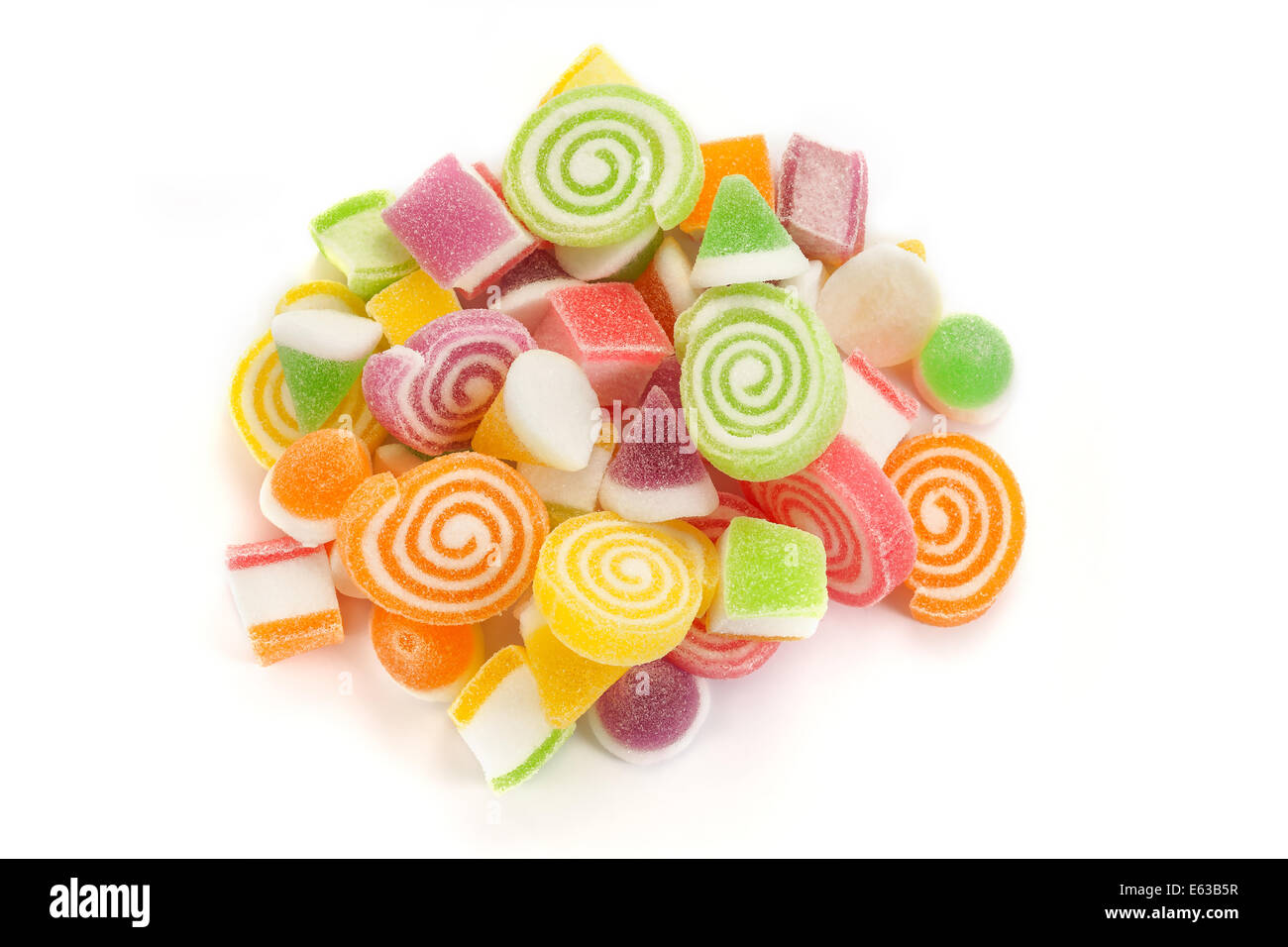 Pile colorful sweets background Cut Out Stock Images & Pictures - Alamy