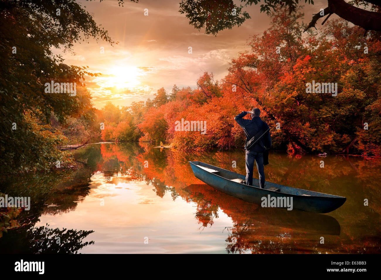 Man on boat in hi-res stock photography and images - Alamy