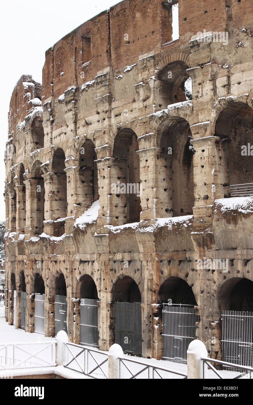 Colosseum under snow in Rome, Italy Stock Photo - Alamy