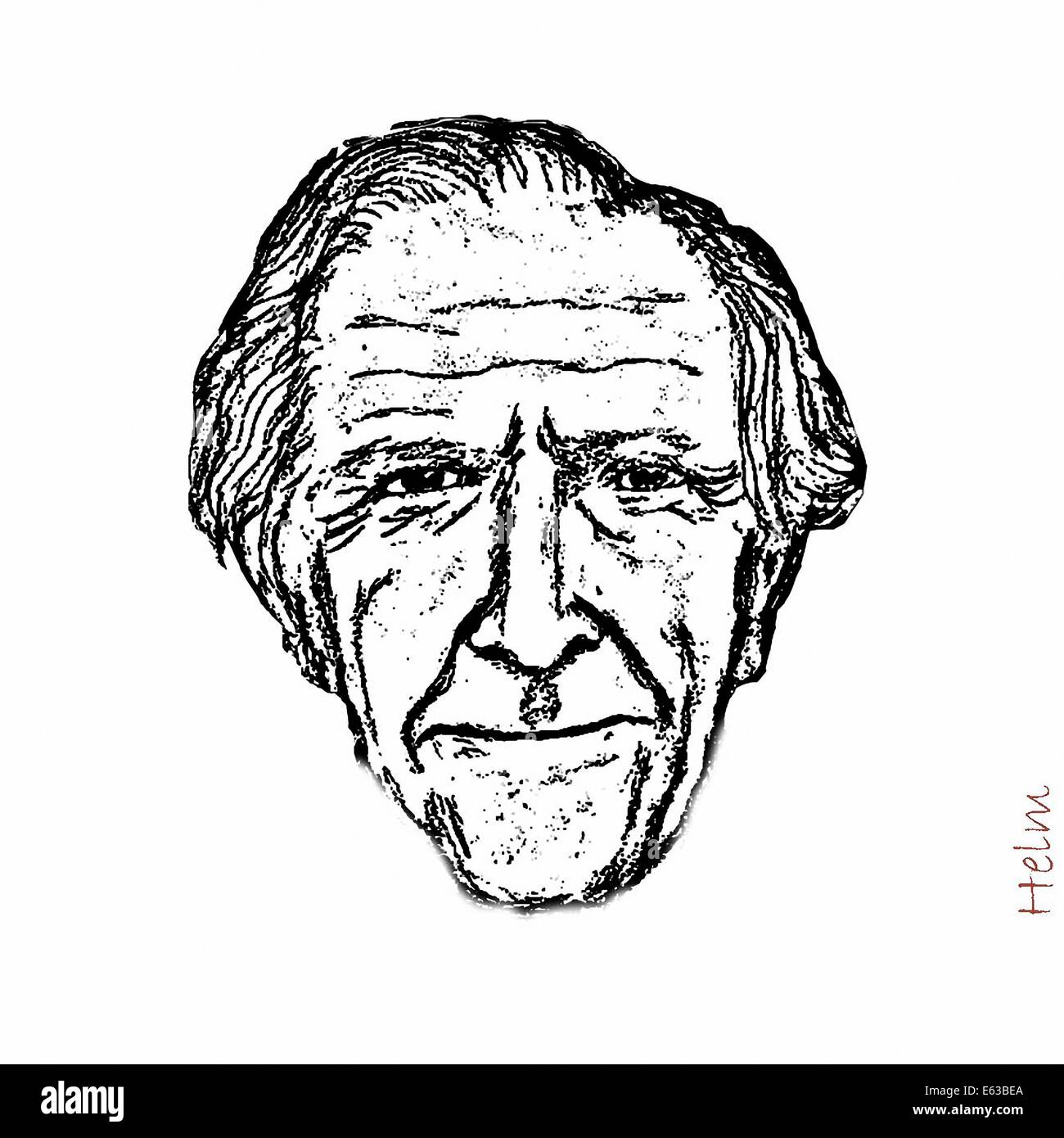 John Cage, 1912-1992, American composer, portrait, illustration Stock ...