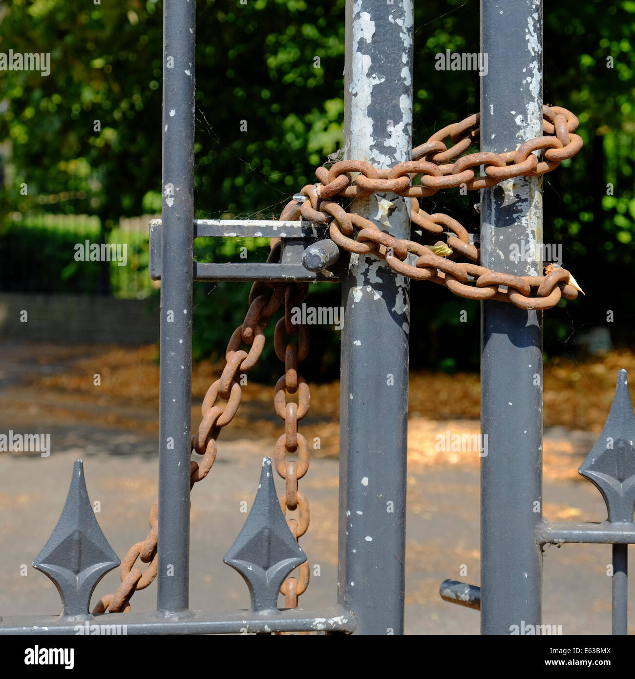 Rusty chain securing a gate Stock Photo - Alamy