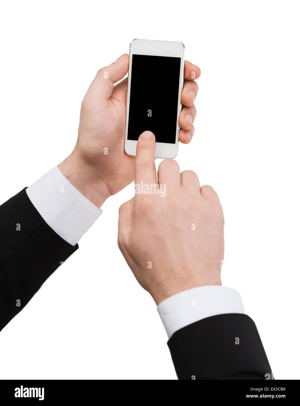 businessman touching screen of smartphone Stock Photo - Alamy