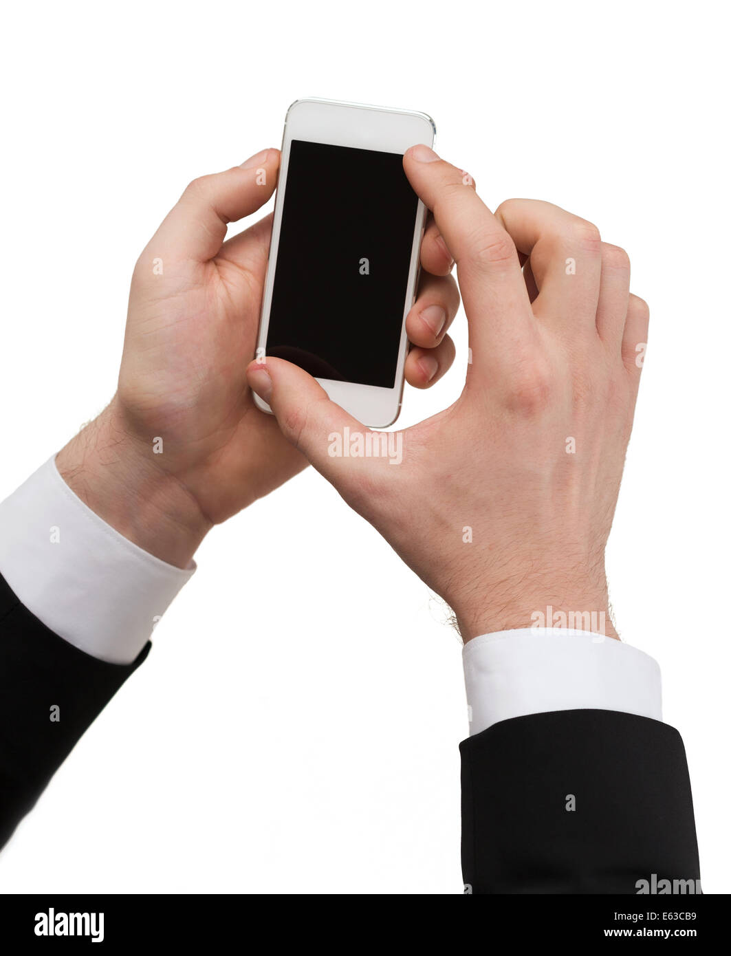 businessman touching screen of smartphone Stock Photo - Alamy