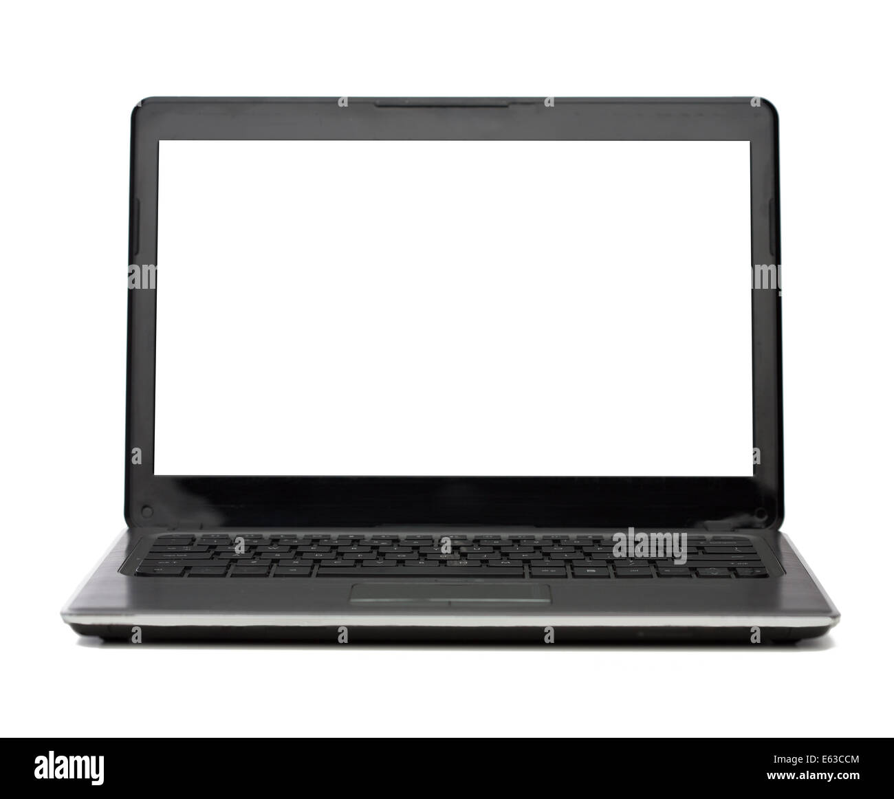 laptop computer with blank white screen Stock Photo - Alamy
