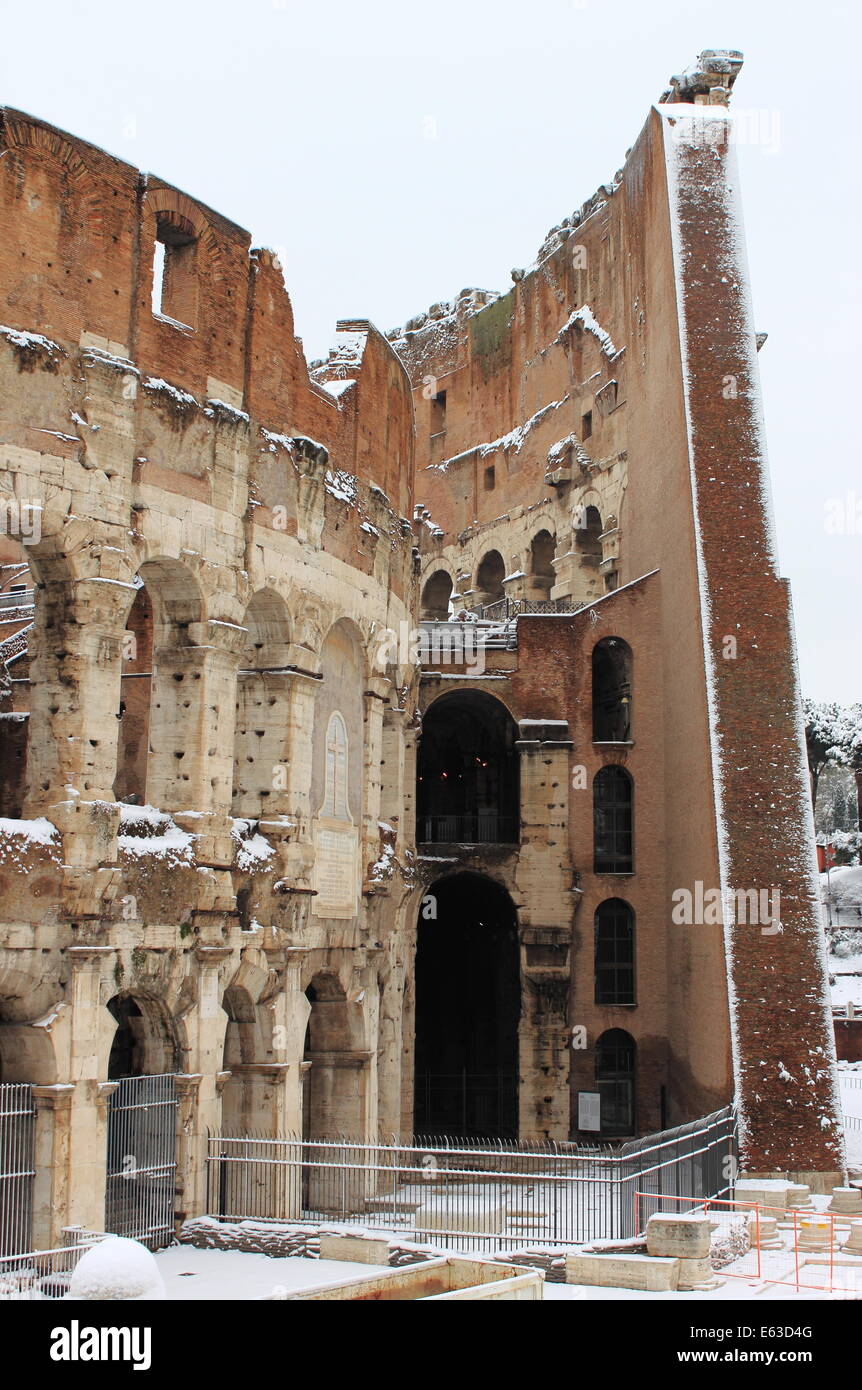 Colosseum under snow in Rome, Italy Stock Photo - Alamy