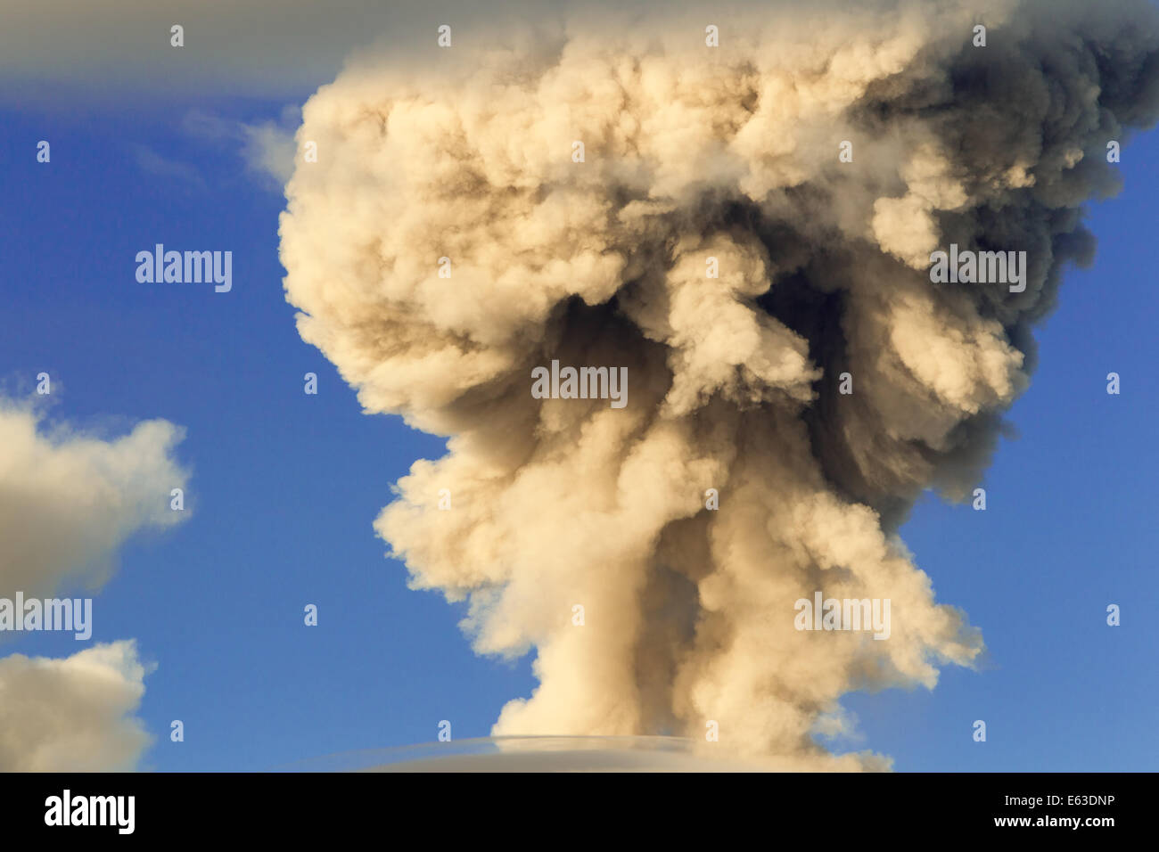 Mushroom Cloud From Tungurahua Volcano Explosion In Ecuador South ...