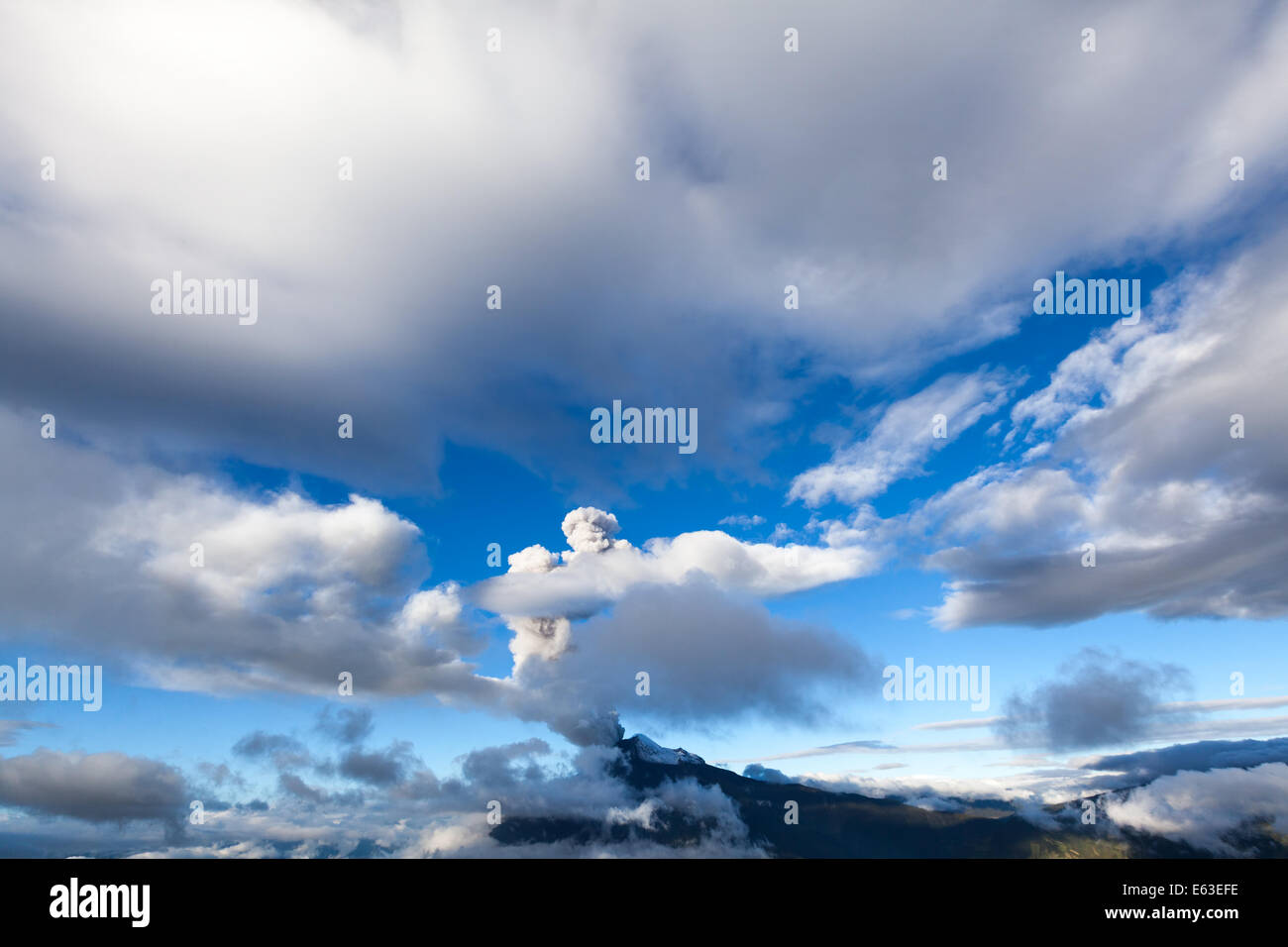Super Wide Angle Shot Of Tungurahua Volcano Eruption In Ecuador Stock ...