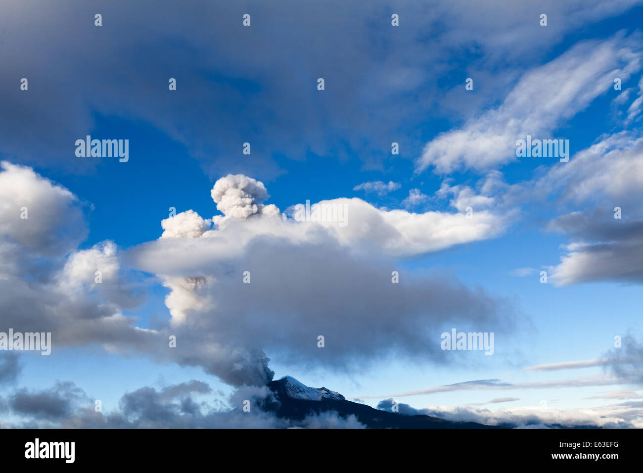 Super Wide Angle Shot Of Tungurahua Volcano Eruption In Ecuador Stock ...