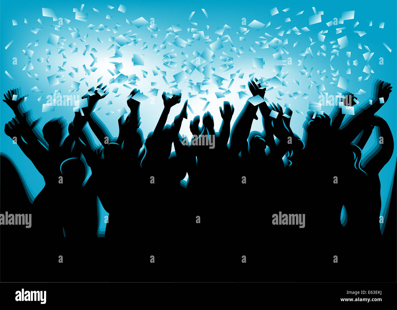 festival crowd in blue light. 10 EPS Stock Photo - Alamy