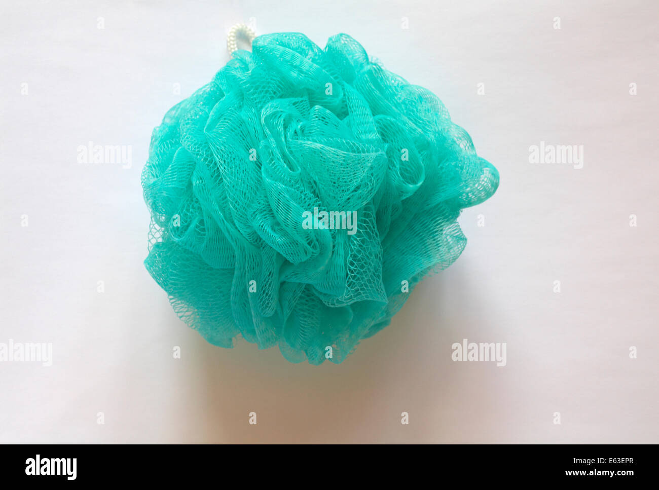 turquoise blue green body mop for bathing set on white background Stock ...