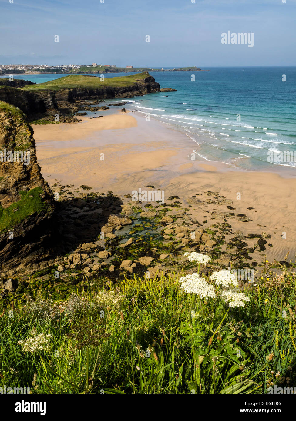 Whipsiderry Beach, Newquay, North Cornwall Stock Photo - Alamy