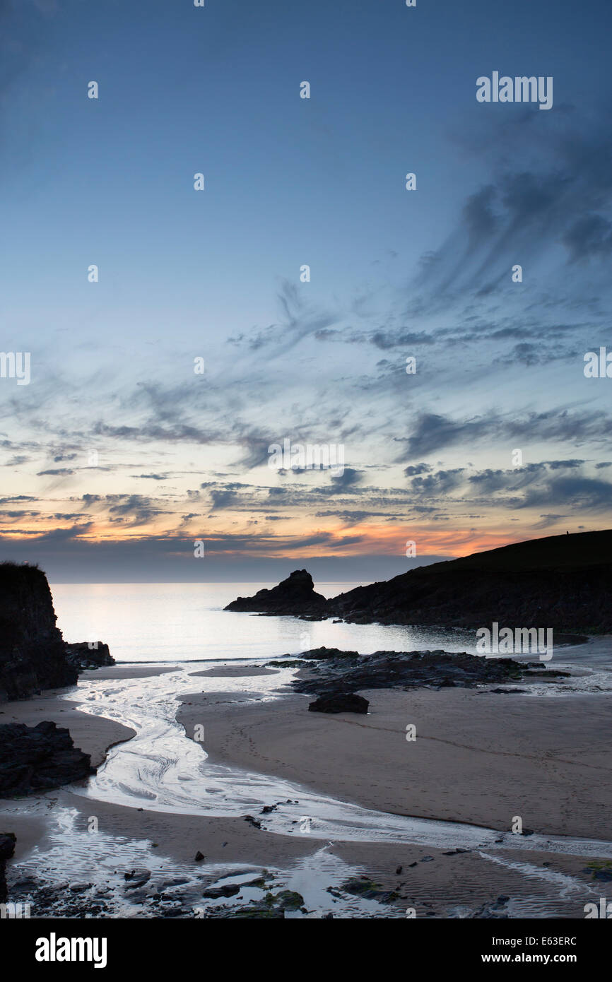 The Beach at Trevone, near Padstow at Sunset, Cornwall Stock Photo - Alamy