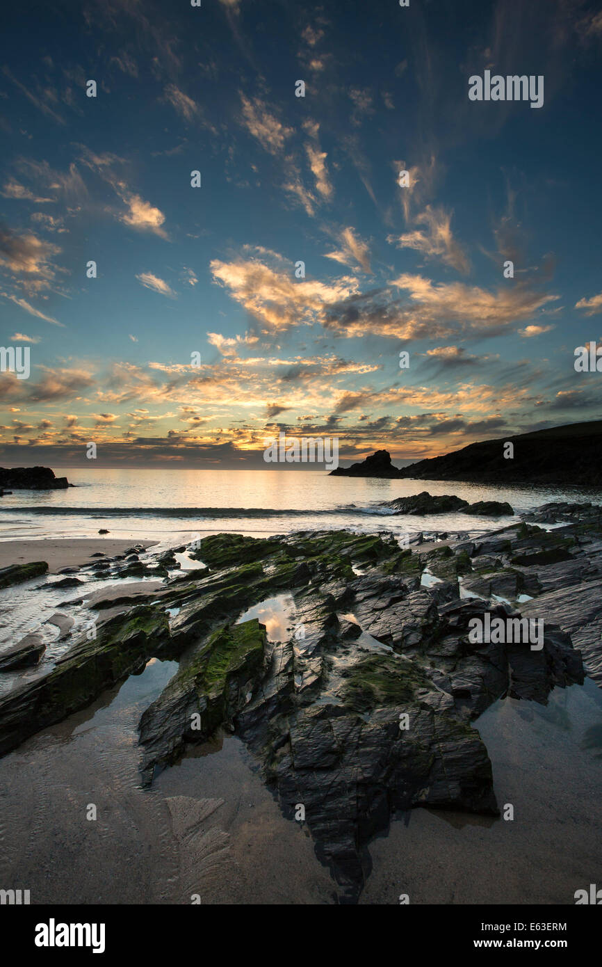 The Beach at Trevone, near Padstow Cornwall at Sunset Stock Photo - Alamy