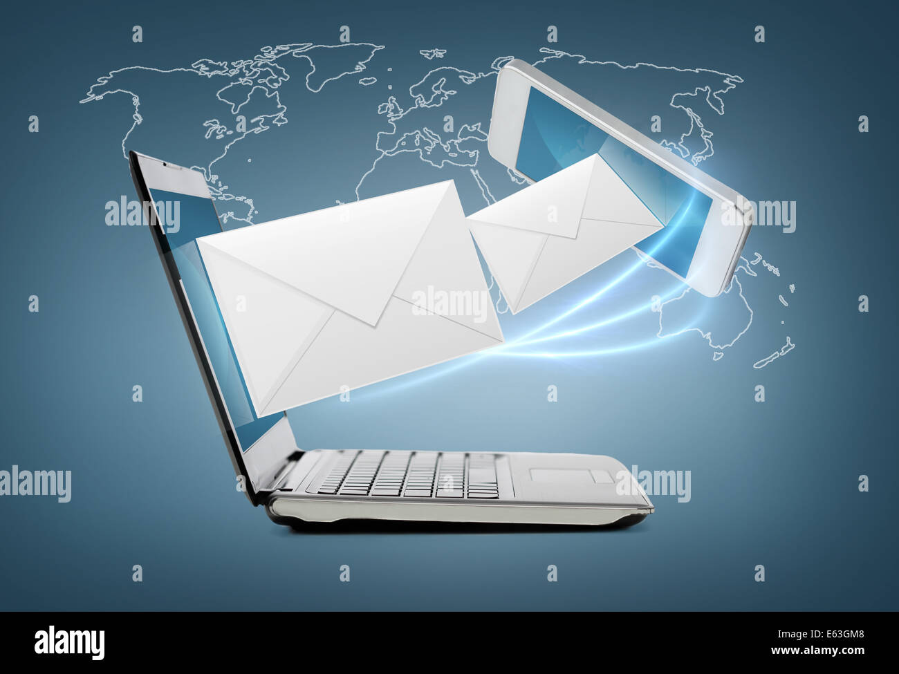 Laptop smartphone connectivity hi-res stock photography and images - Alamy