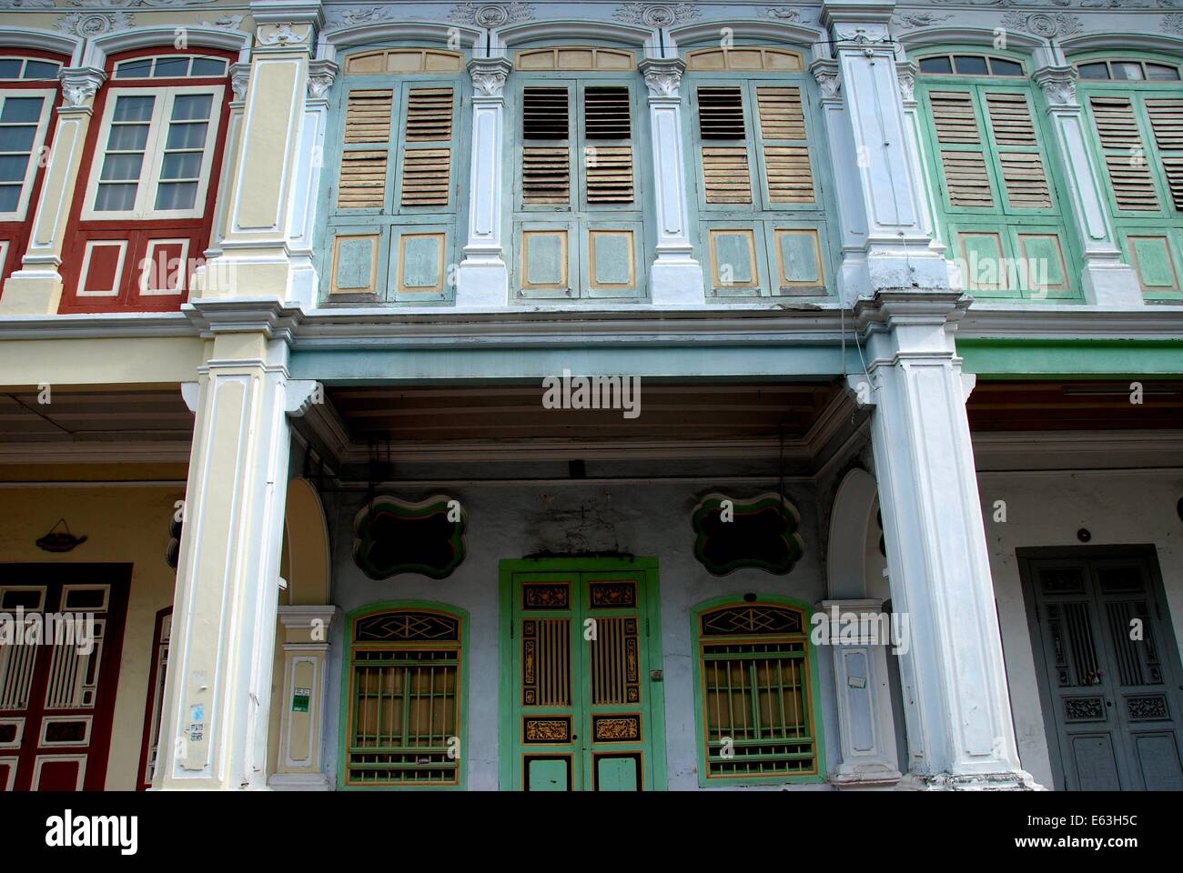 GEORGETOWN, MALAYSIA: Traditional Chinese shop houses with wooden ...