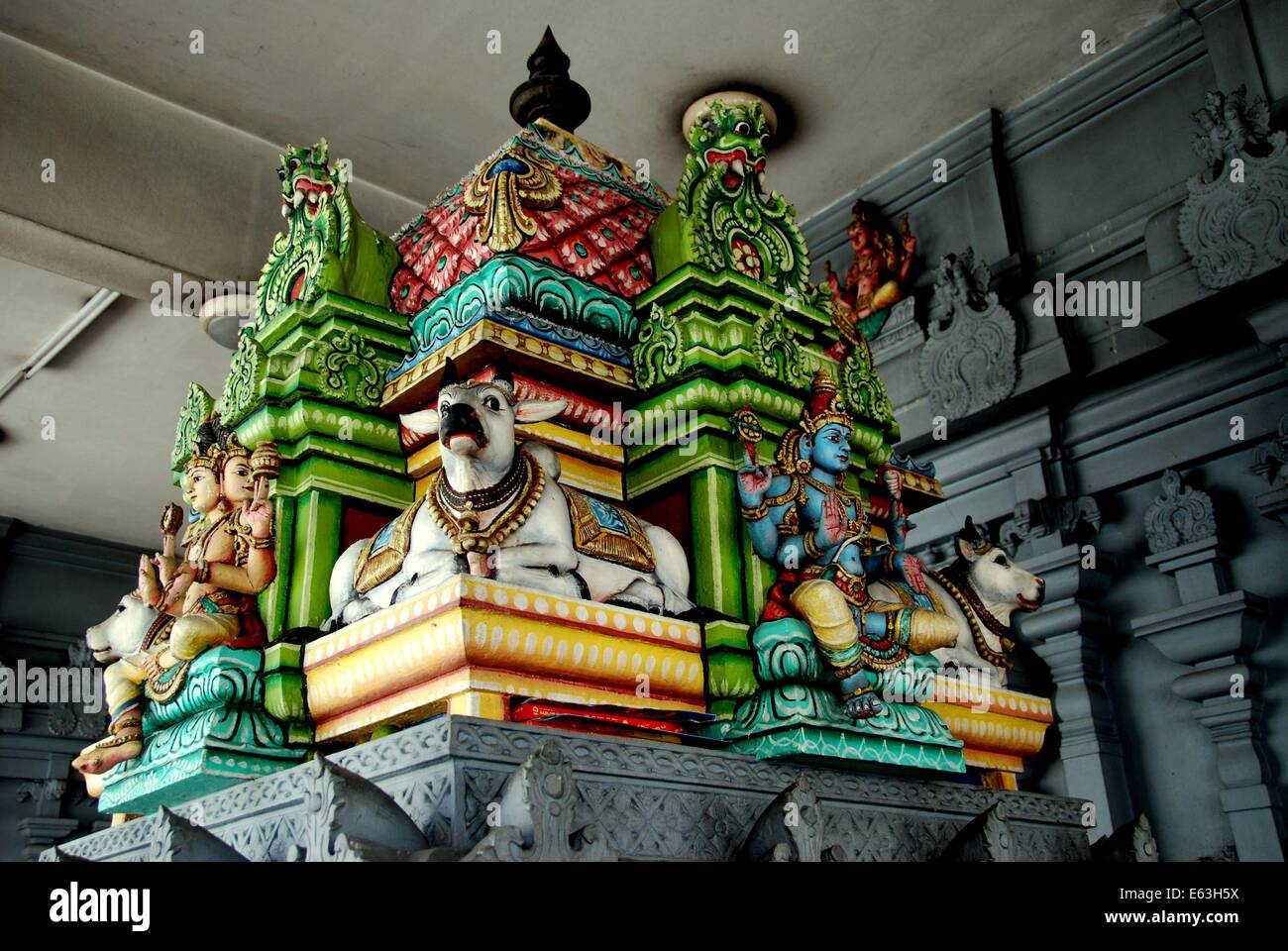 GEORGETOWN, MALAYSIA: Canopy with its colourful deities and sacred cows ...